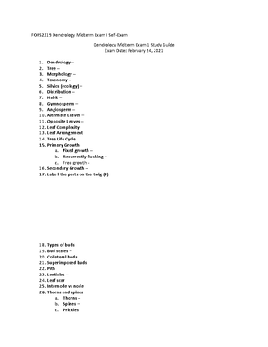 Dendrology Notes - Dendrology LEC. 1: What is a tree? A woody plant ...