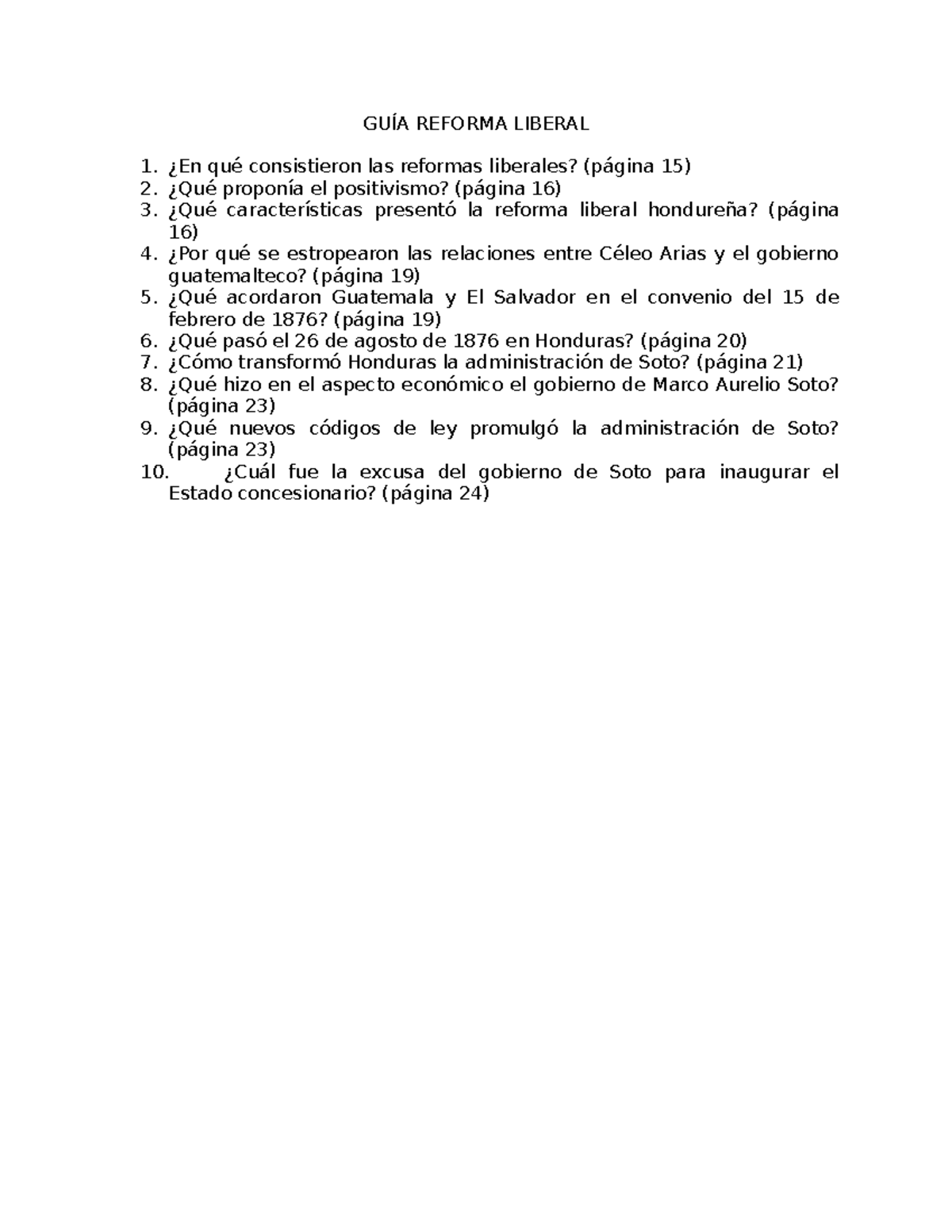 Guía reforma - guía de estudio - GUÍA REFORMA LIBERAL ¿En qué ...