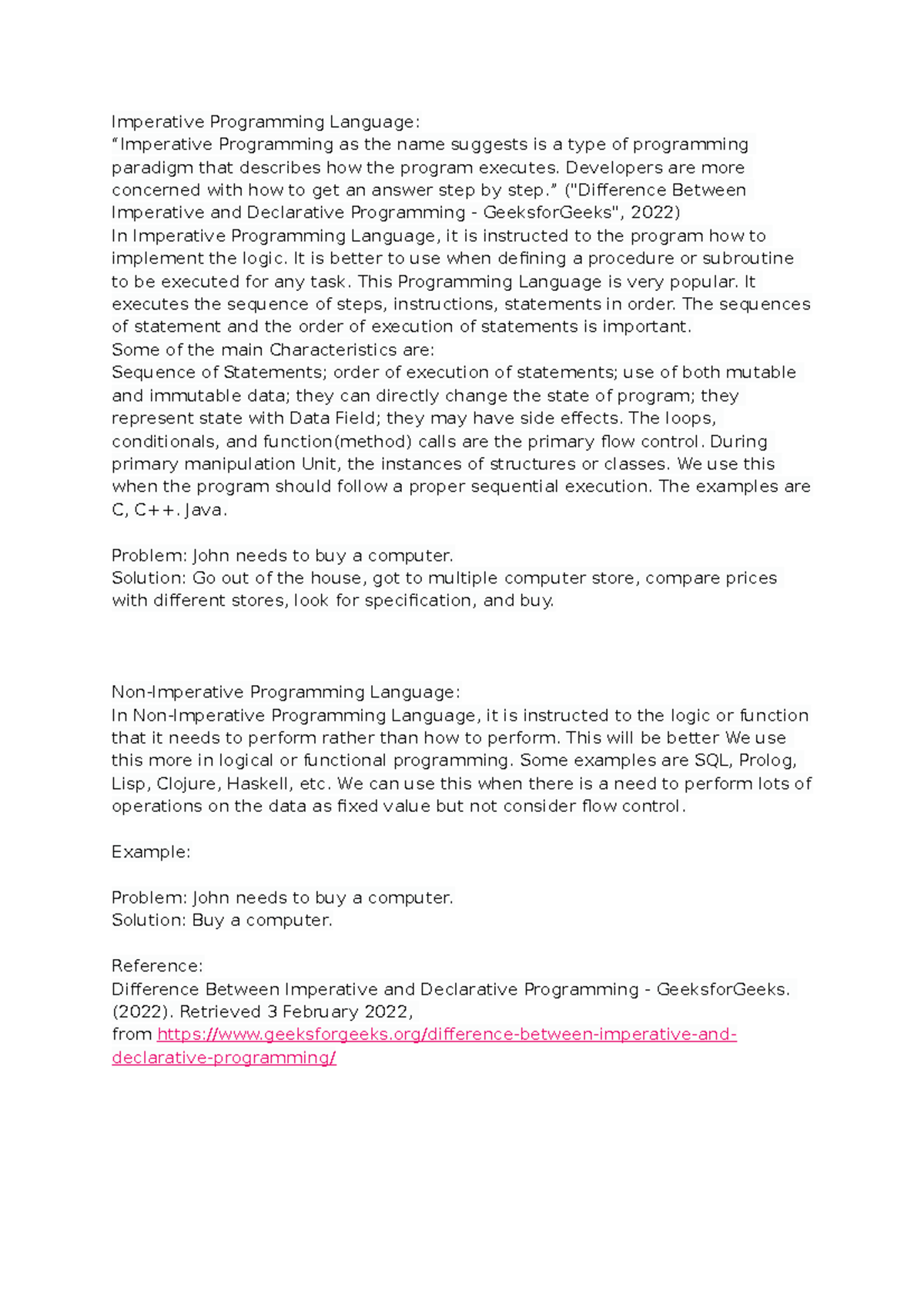 Discussion 8 - Imperative Programming Language: “Imperative Programming ...