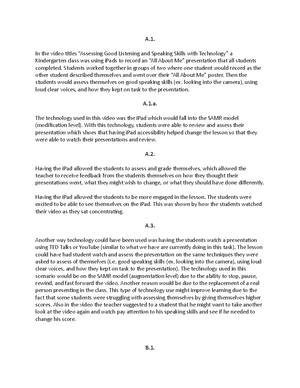 D092 Task 1 - pass - a. Purpose and philosophy Technology plays a huge ...