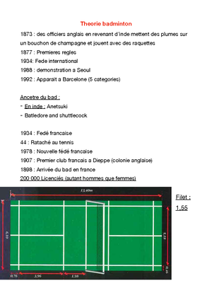Seance badminton exemple niveau lycée - Thématique de séance, objectif ...