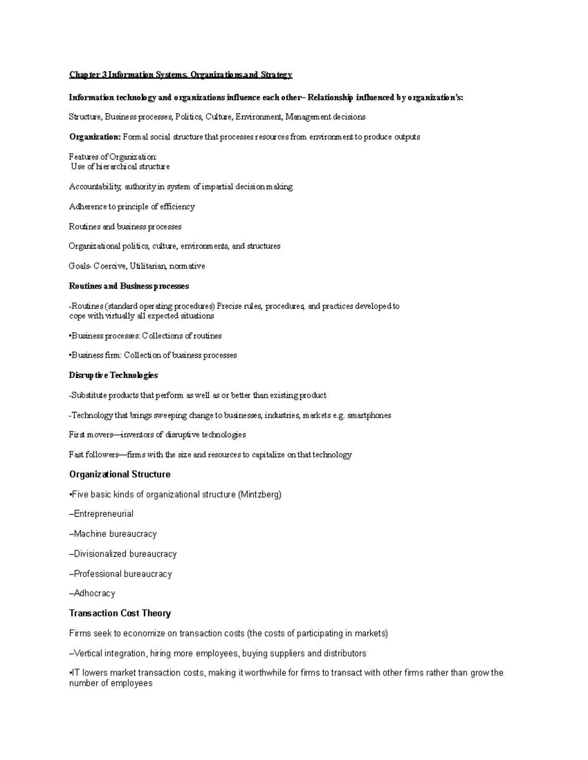 Final exam study sheets ITM 102 - Chapter 3 Information Systems ...