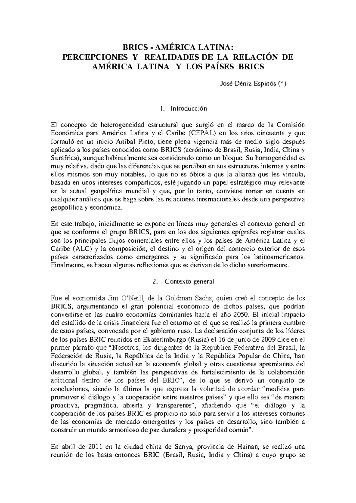 Lectura 2 - BRICS - AMÉRICA LATINA: PERCEPCIONES Y REALIDADES DE LA ...