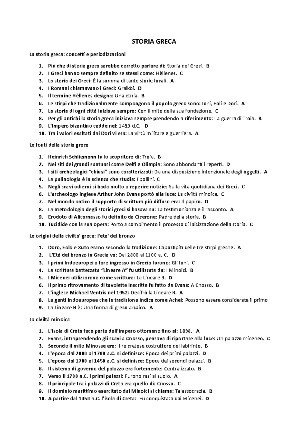 Storia Greca 6 CFU Prof. Daniele Macris - Unipegaso - Studocu