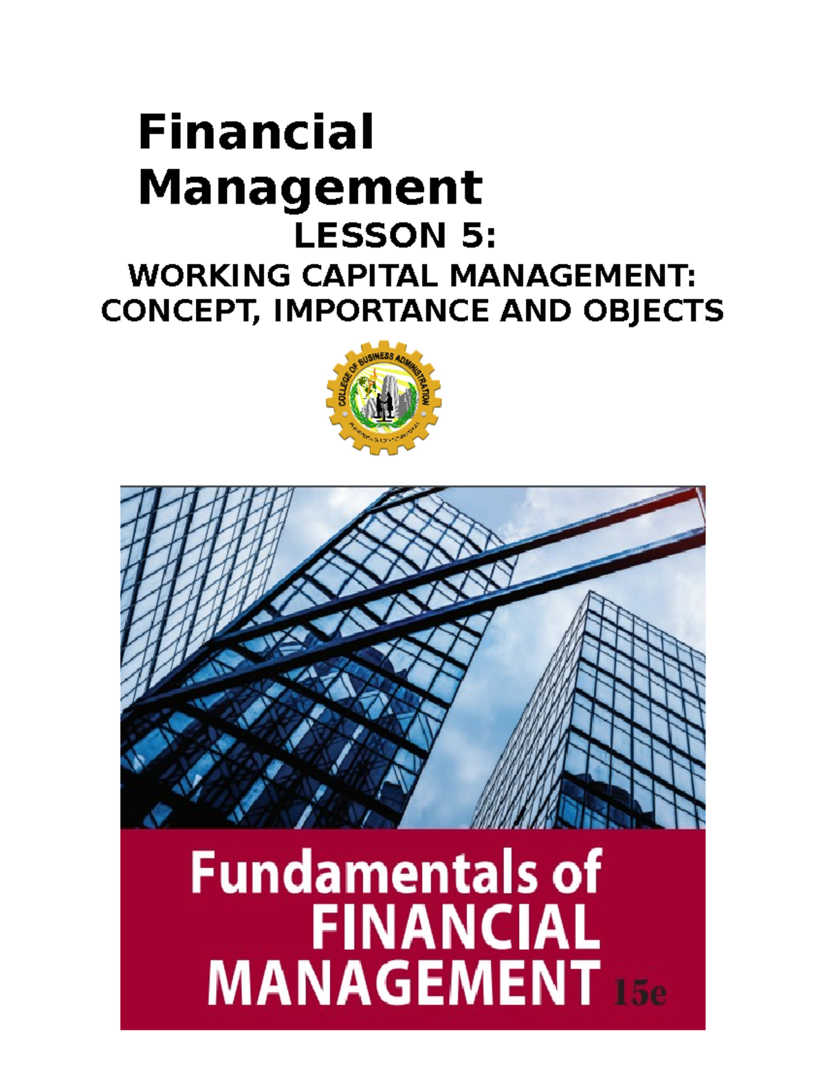 Working Capital for Financial management Students - Financial ...