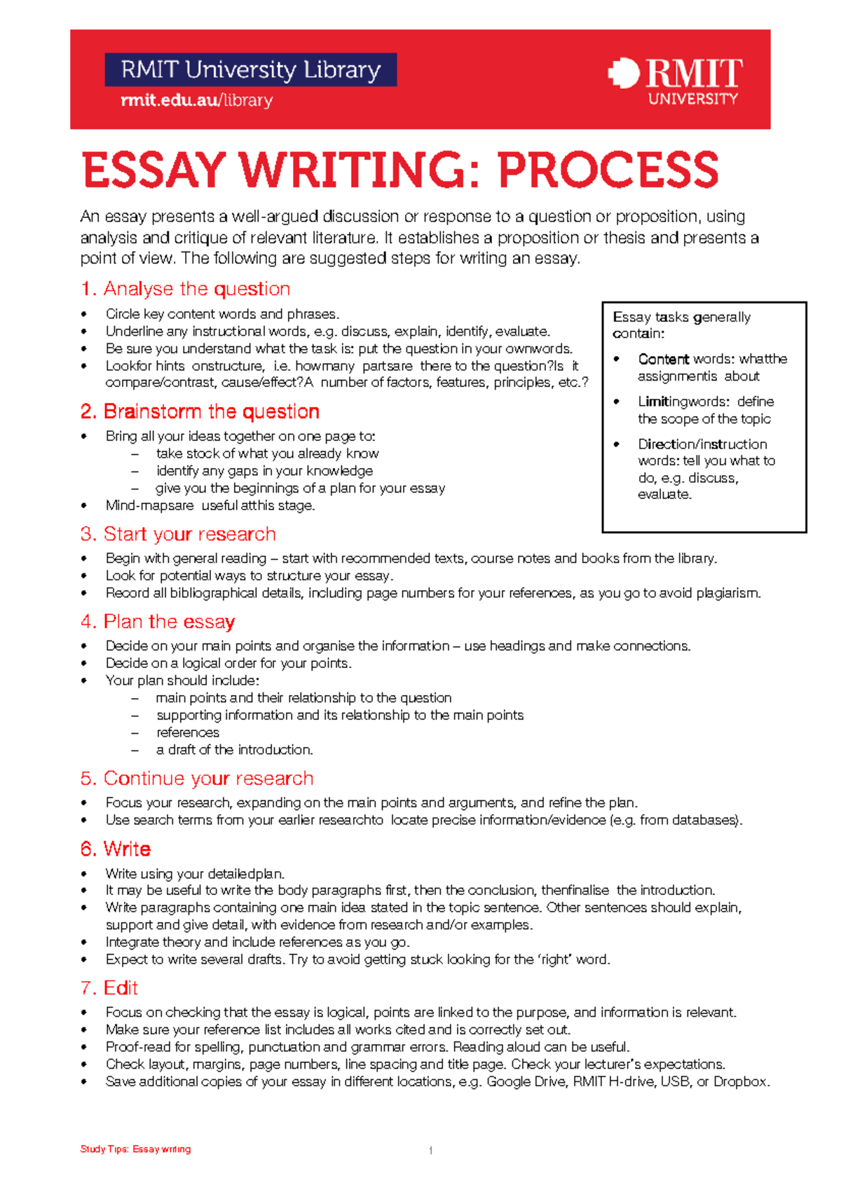 Essay writing process accessible 2015 - ESSAY WRITING: PROCESS An essay ...