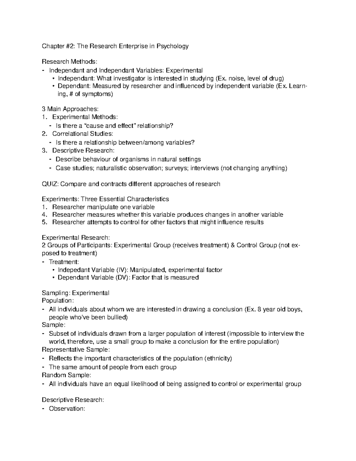 Chapter 2 Review - Summary Psychology : Themes and Variations - Chapter ...