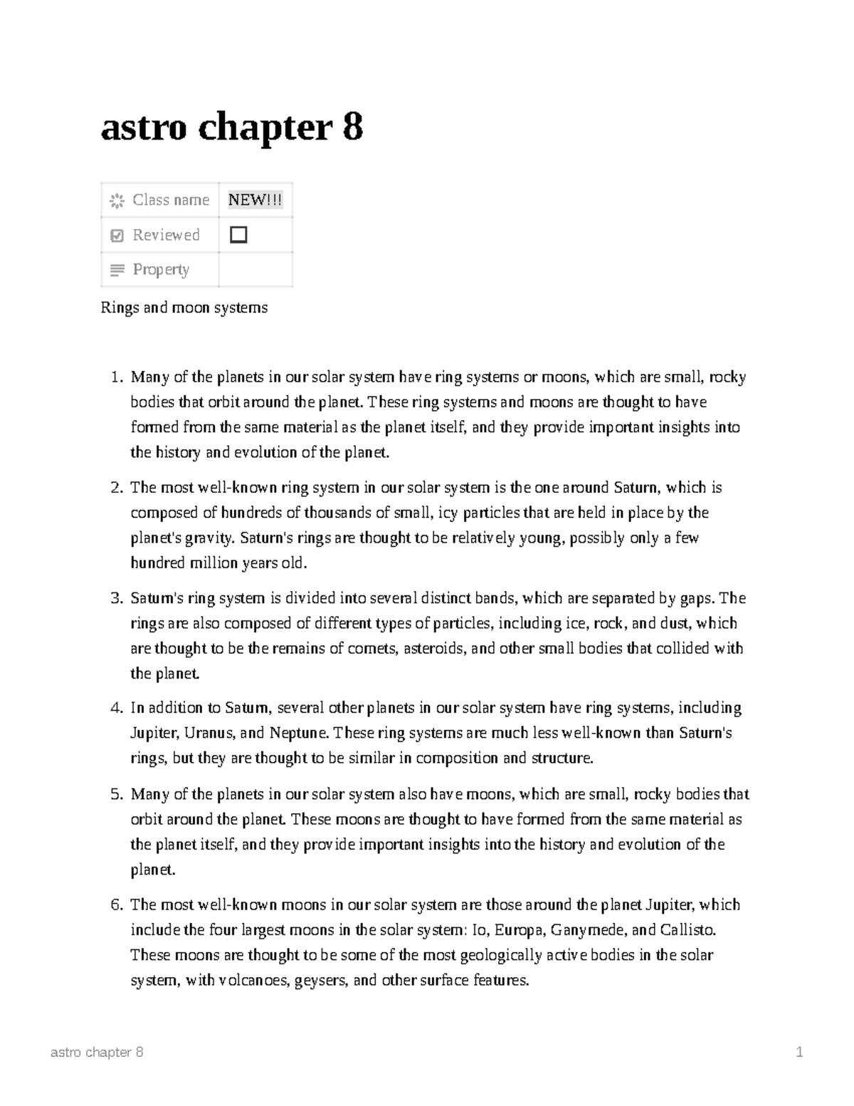 Astro chapter 8 - astro chapter 8 Class name NEW!!! Reviewed Property ...