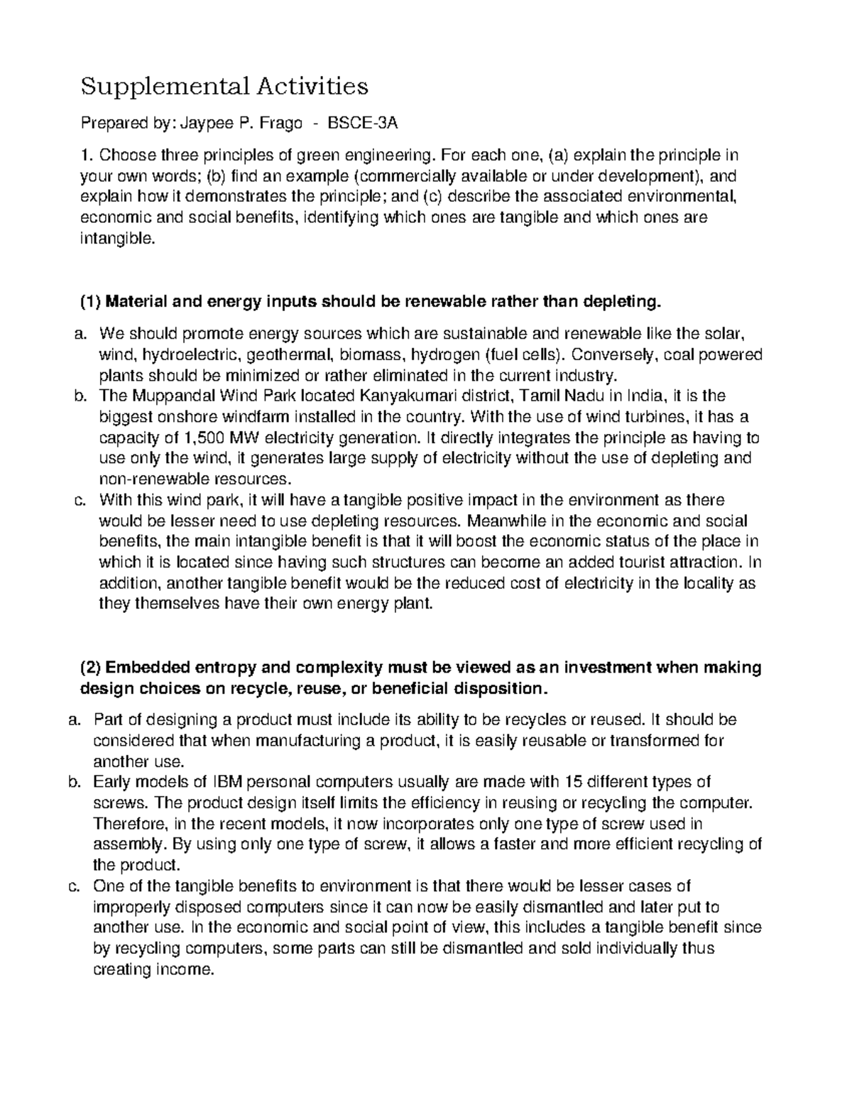 Module 1 Supplemental Activities - Supplemental Activities Prepared by ...