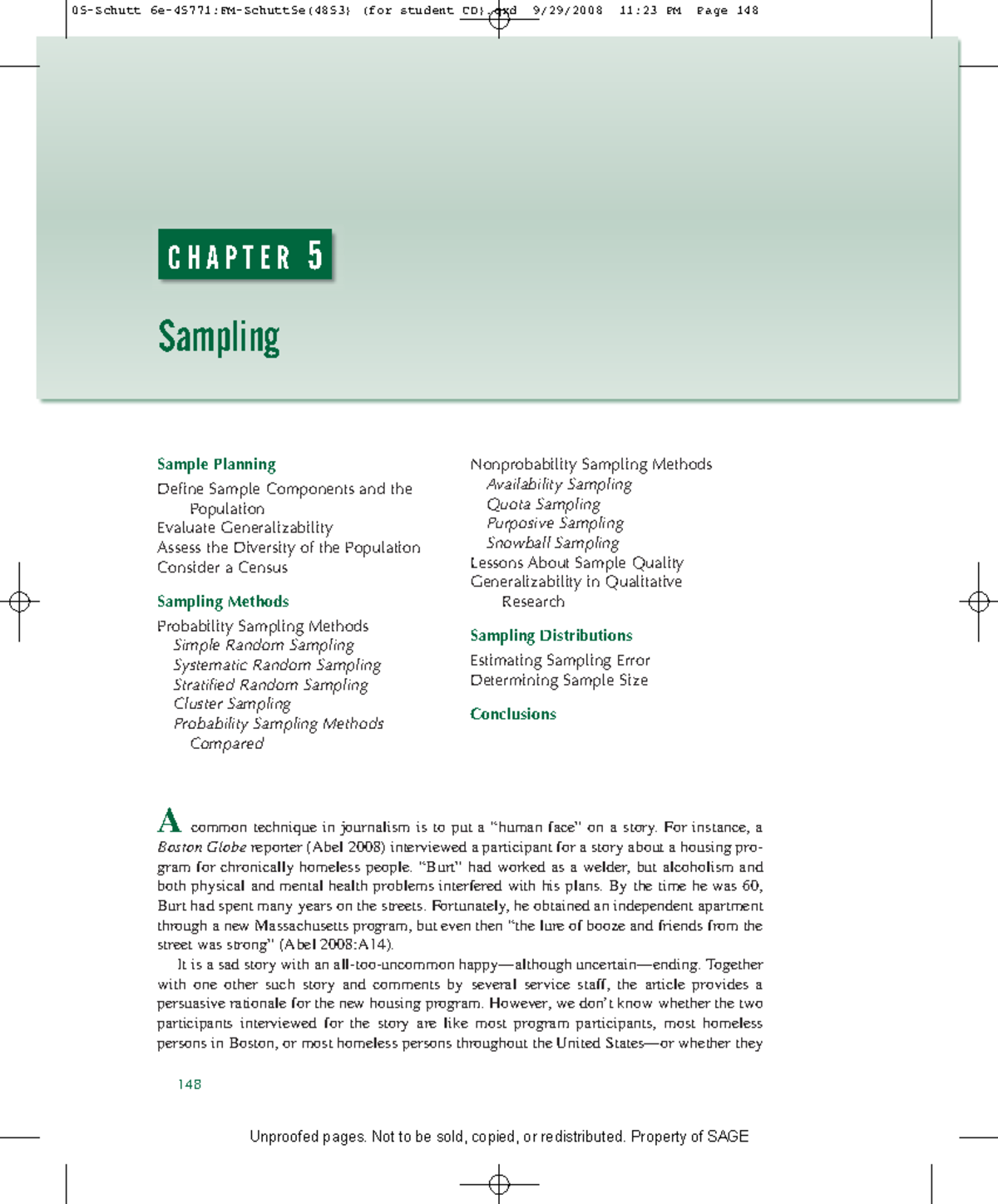24480 Ch5 - Notes on sampling techniques - 148 Sample Planning Define ...