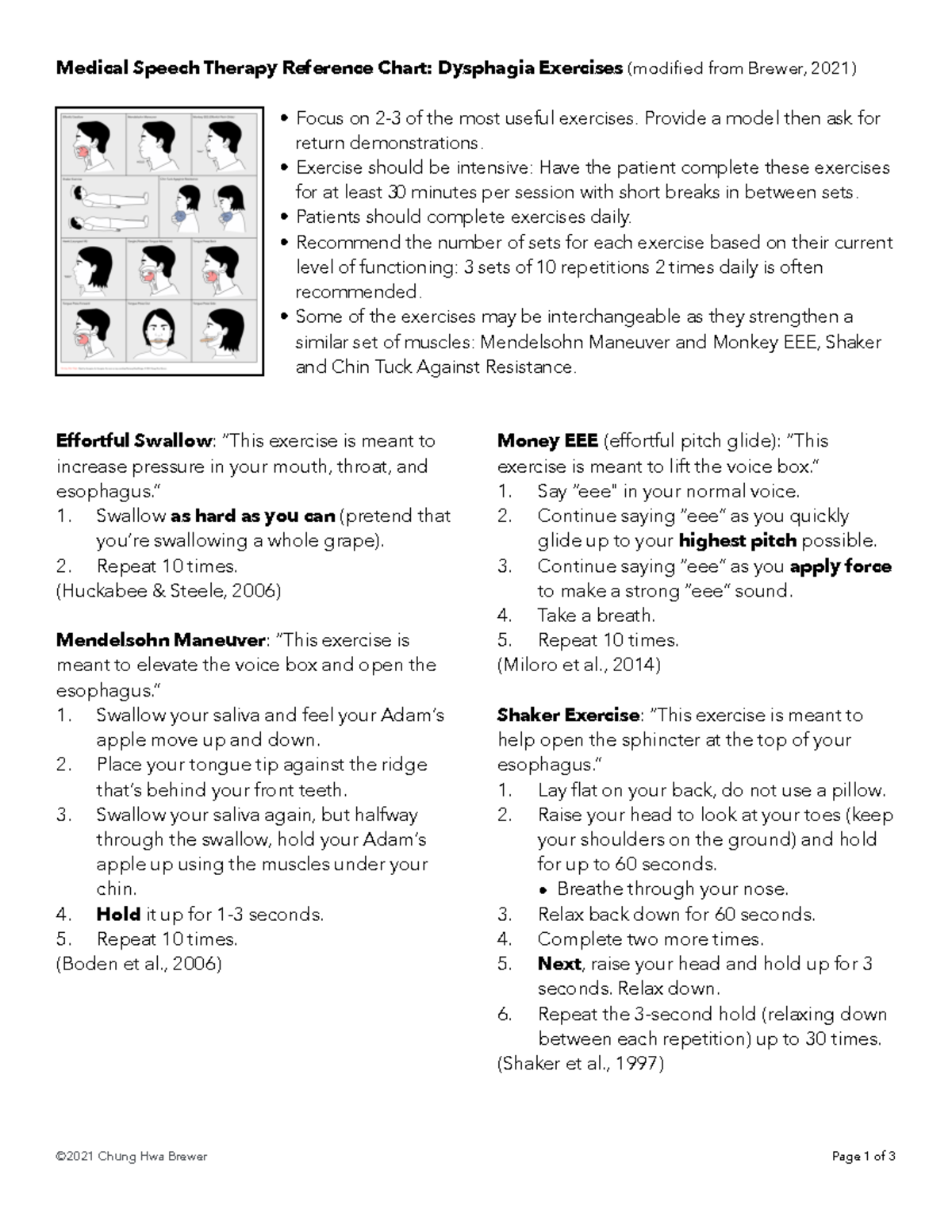 Medical SLP Instructions References - Medical Speech Therapy Reference ...