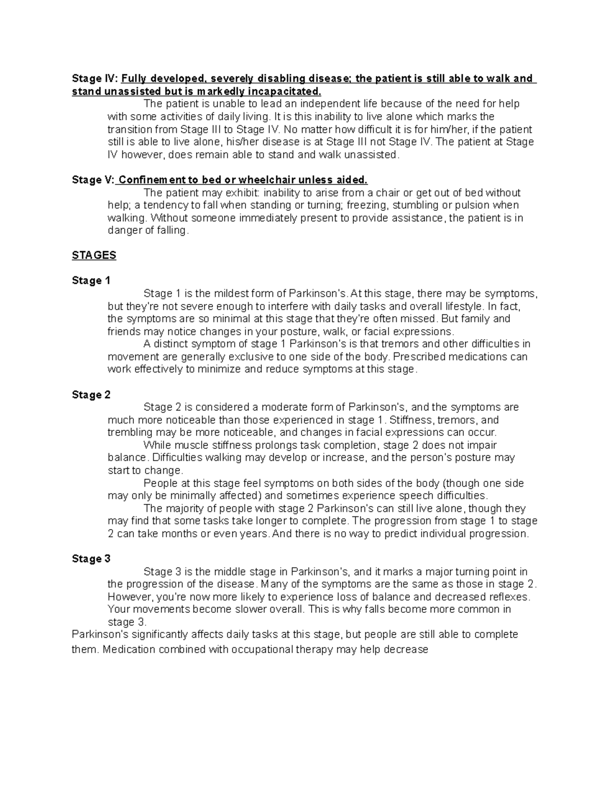Stages - Medical Backgound - Stage IV: Fully developed, severely ...