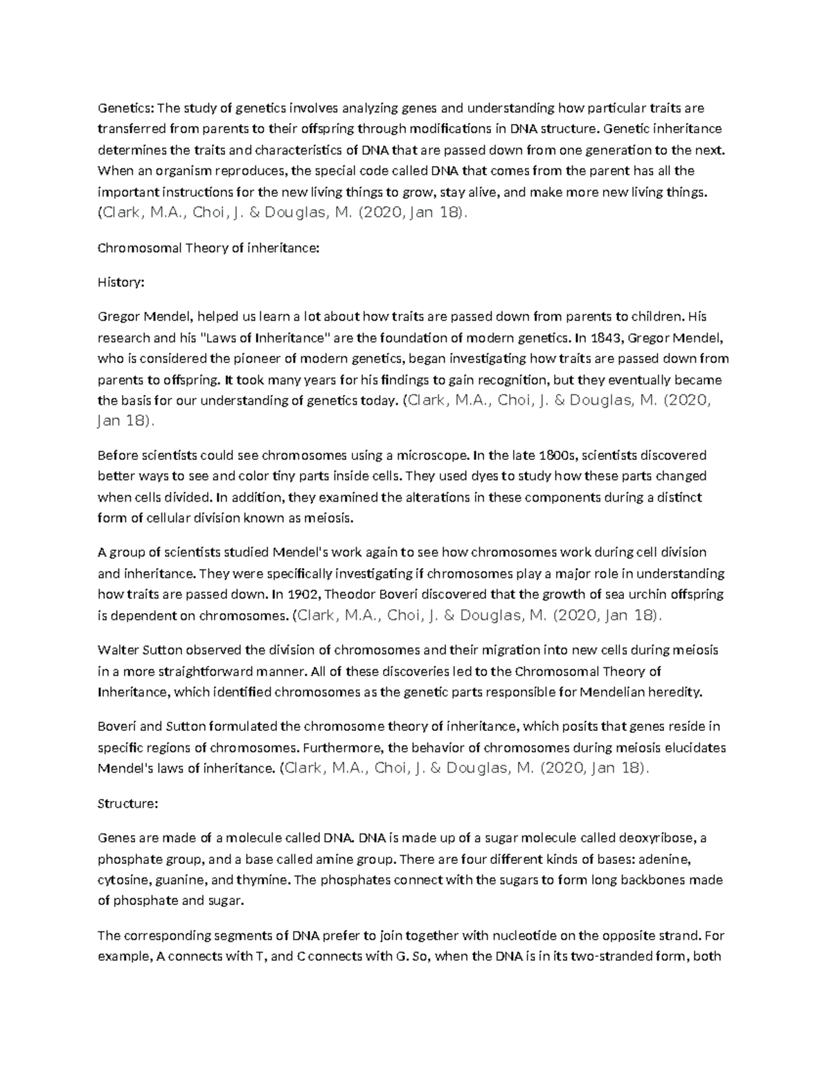 BIOl 1121 discussion unit 6 - Genetics: The study of genetics involves ...