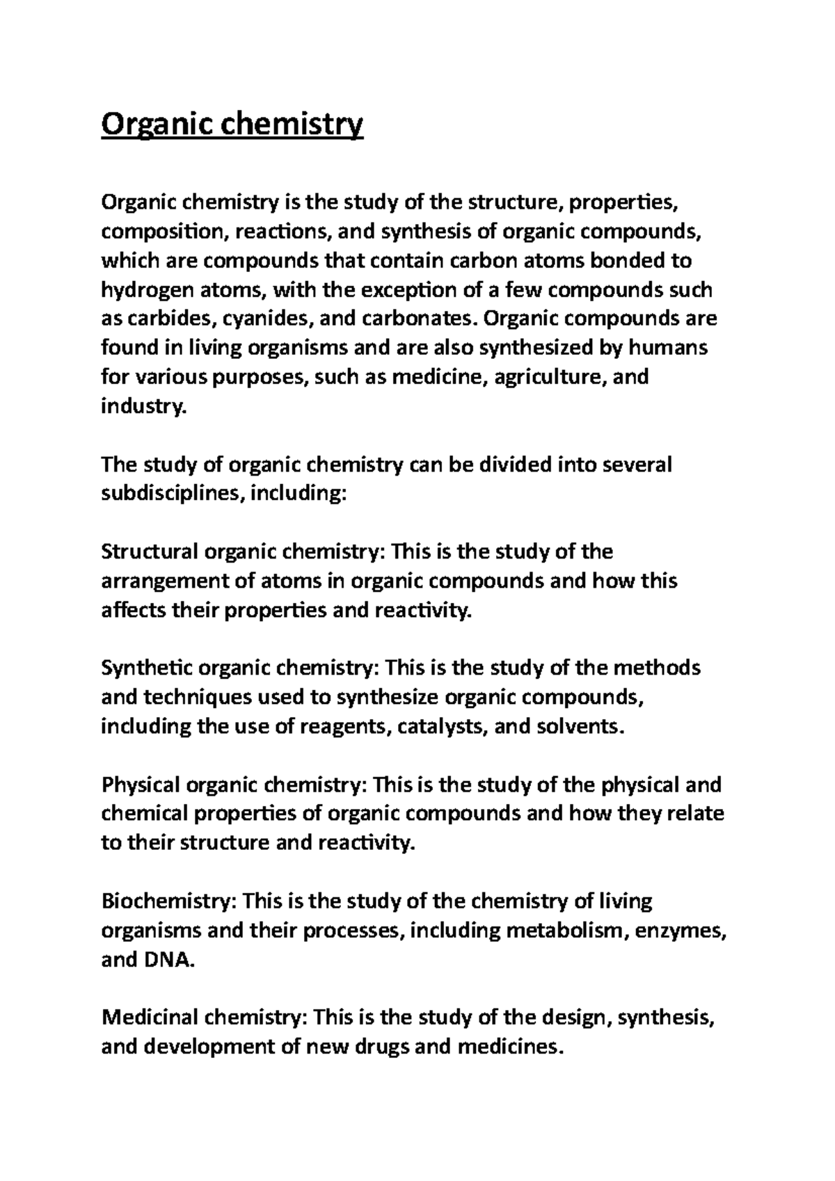Organic chemistry - basic idea and knowledge about topic - Organic ...