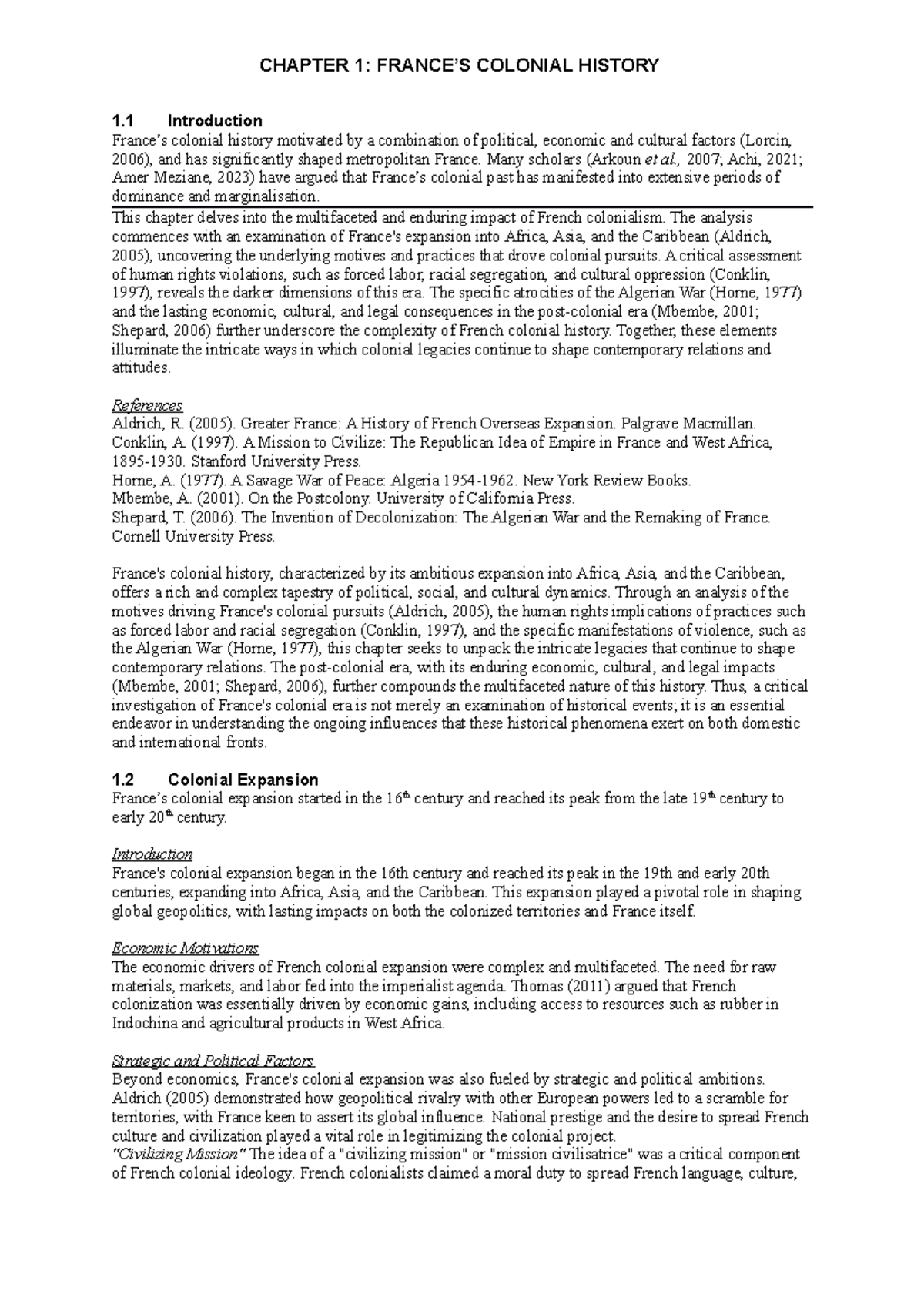 France's Colonial History - 1 Introduction France’s colonial history ...