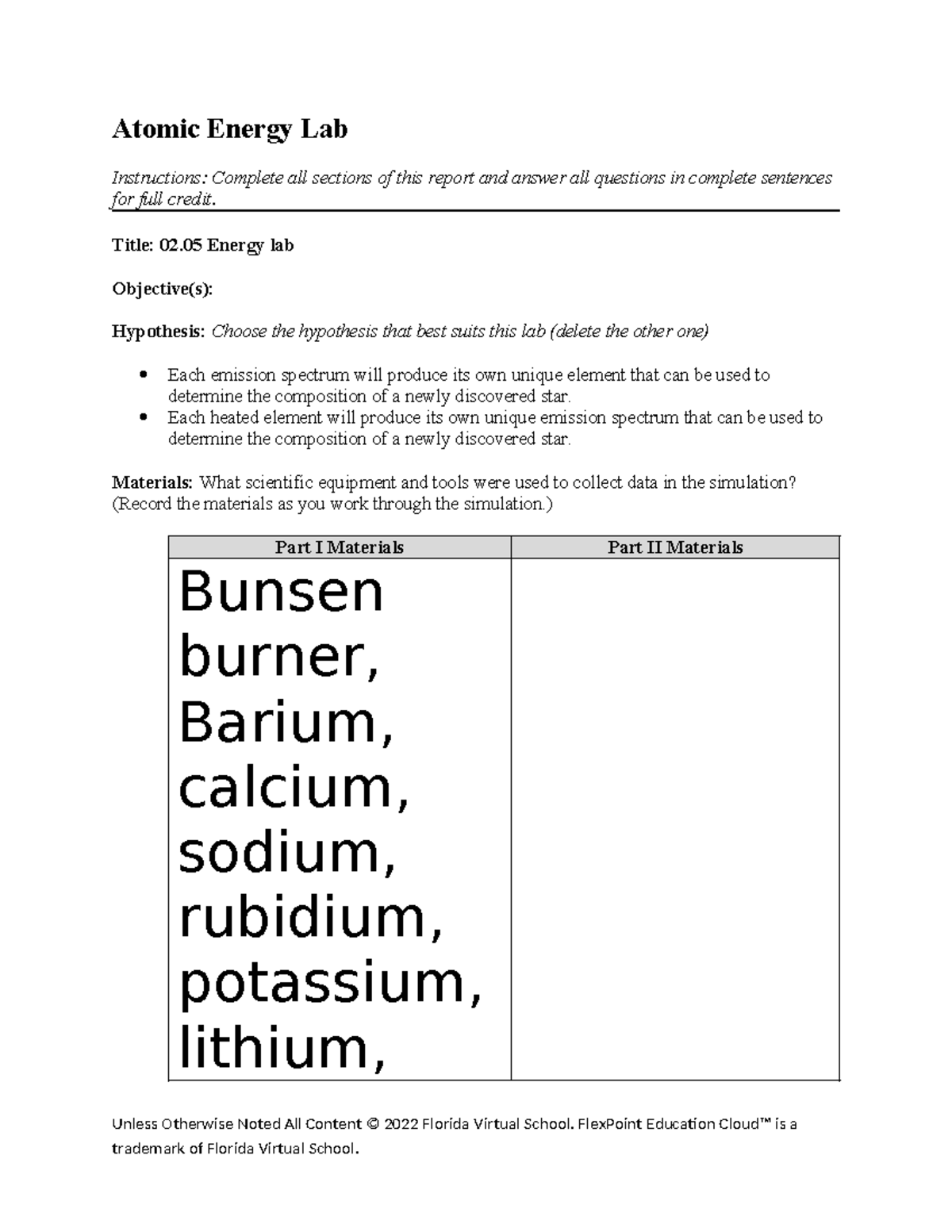 Atomic energy lab2 - Atomic Energy Lab Instructions: Complete all ...
