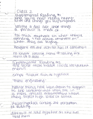 Lecture Takeaways - Class 4 - LECTURE TAKEAWAYS Class 4 This class was ...