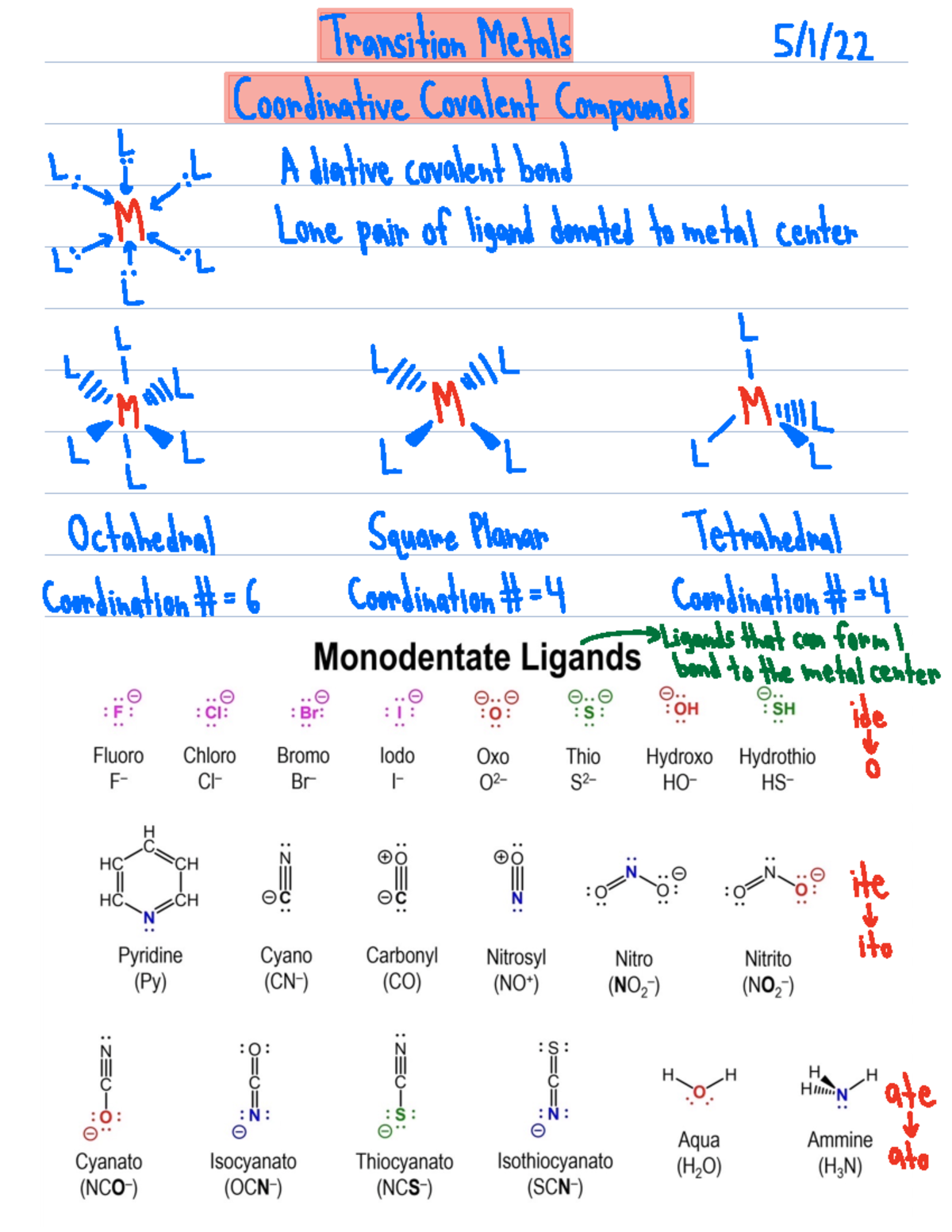 Transition Metals - This covers coordinative covalent compounds ...