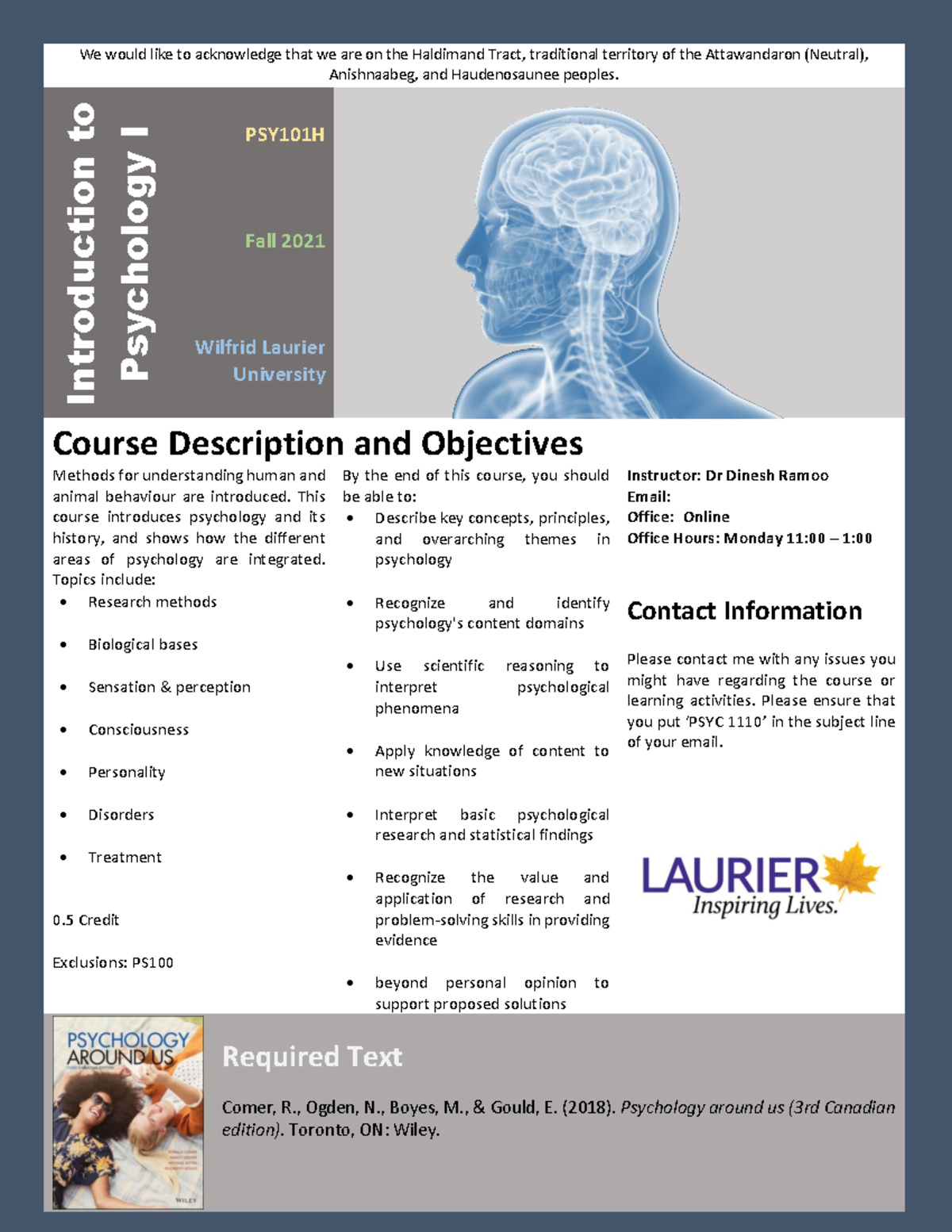 PS 101 Syllabus Dinesh Ramoo - PS101 - WLU - Studocu