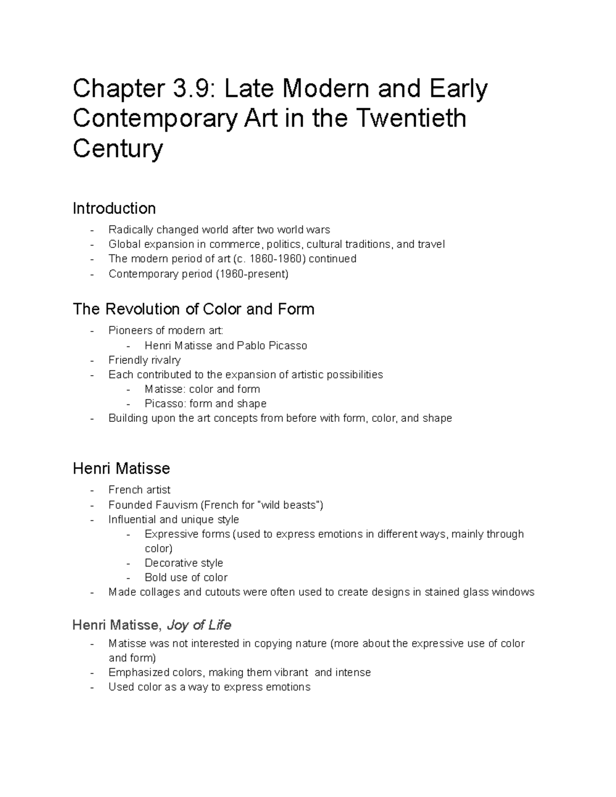 Art-Chapter 3.9: Contemporary Art in the 20th Century, Late Modern and ...