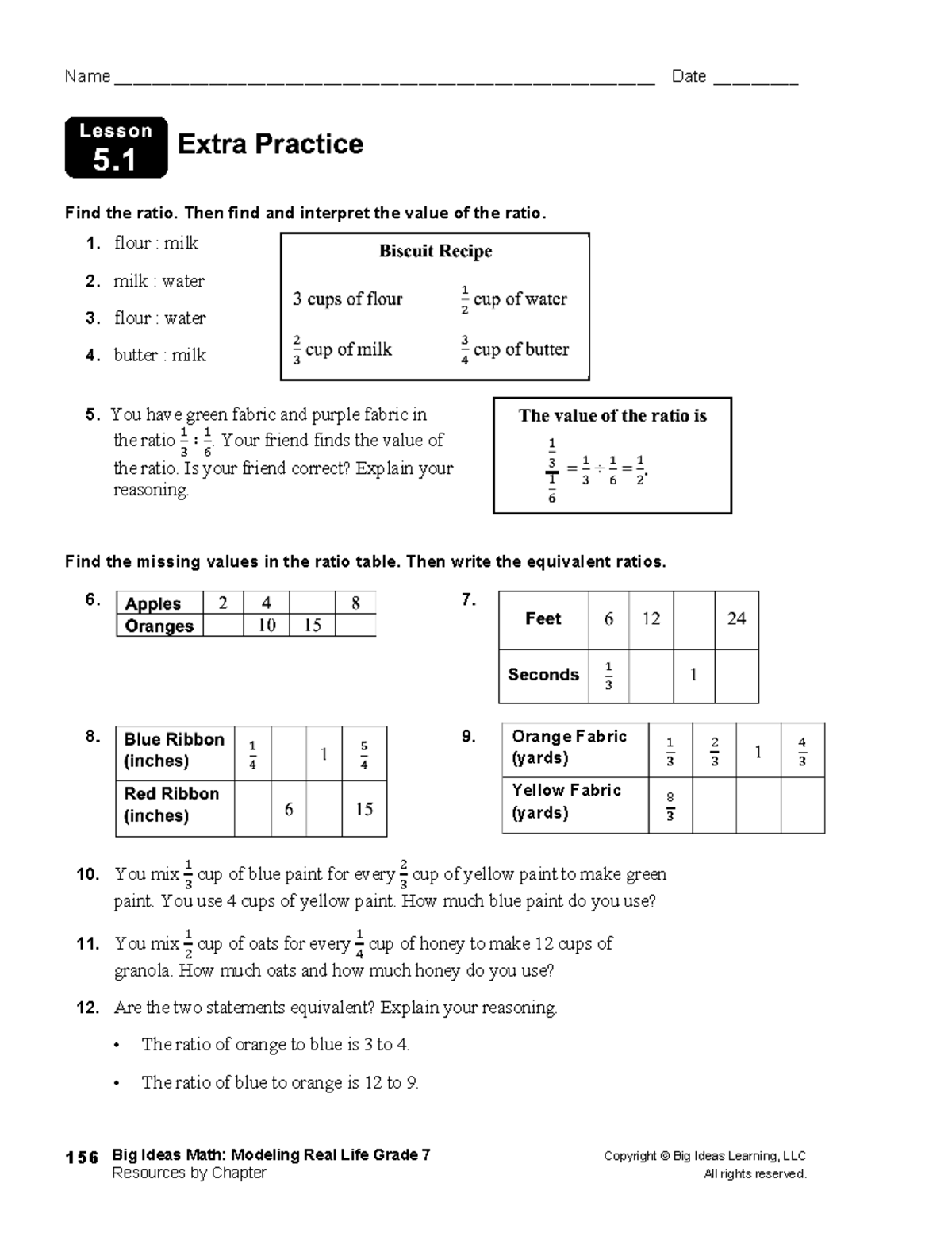 Robert Brazzell - 5.1 Review - Big Ideas Math: Modeling Real Life Grade ...