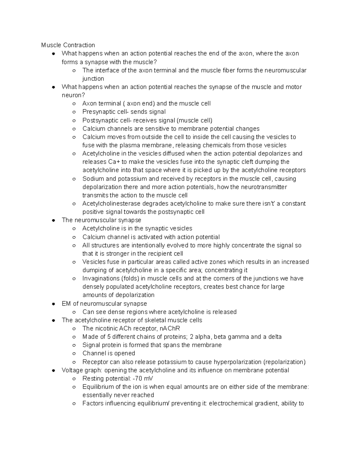 Lecture 21 - Muscle Contraction - Muscle Contraction What happens when ...