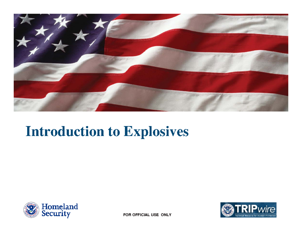 DHS-Explosives - Tài liệu về Hoá học chất nổ - Thuốc nổ dân dụng & quân ...