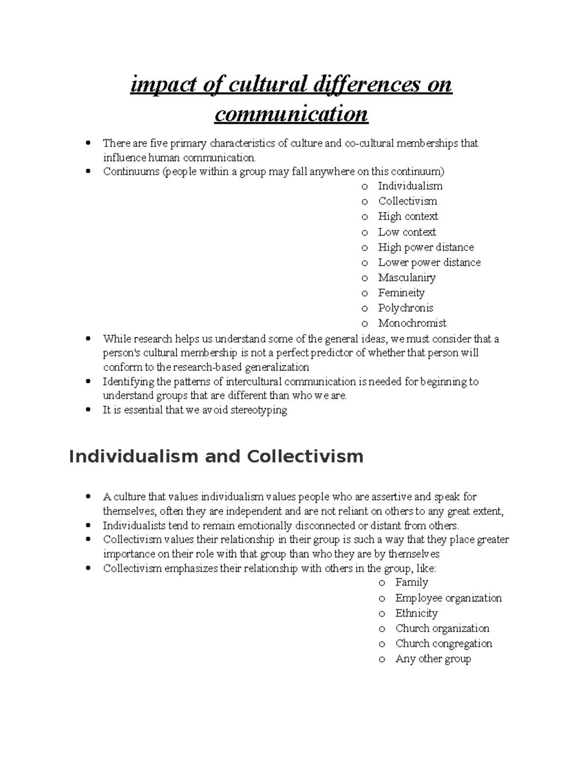 Impact of cultural differences on communication 1 - impact of cultural ...