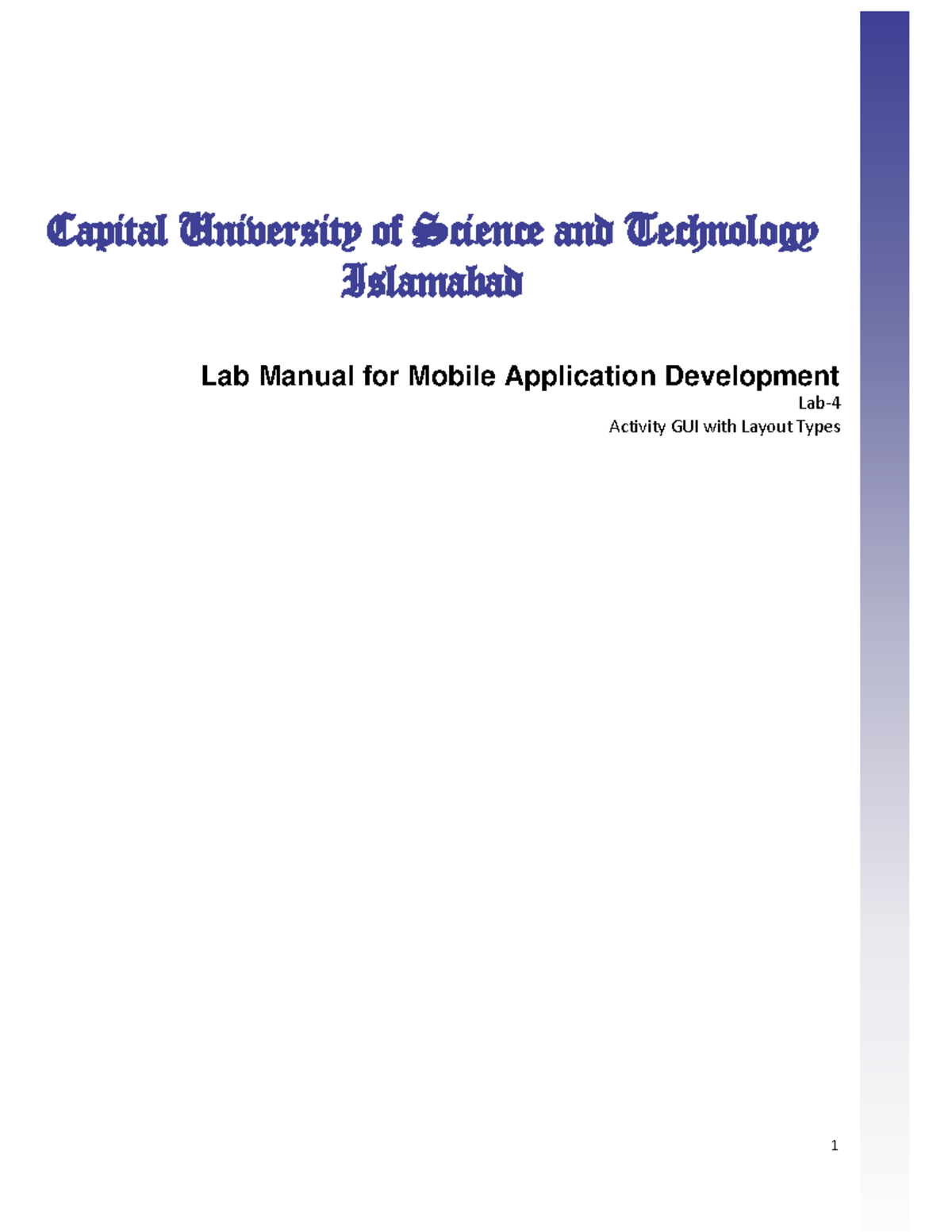 MAD Lab 3 - Mobile Application Development practical manual - Capital ...