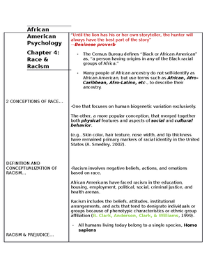 AAP Chapter 2 Notes - with Dr. Hall - African American Psychology ...