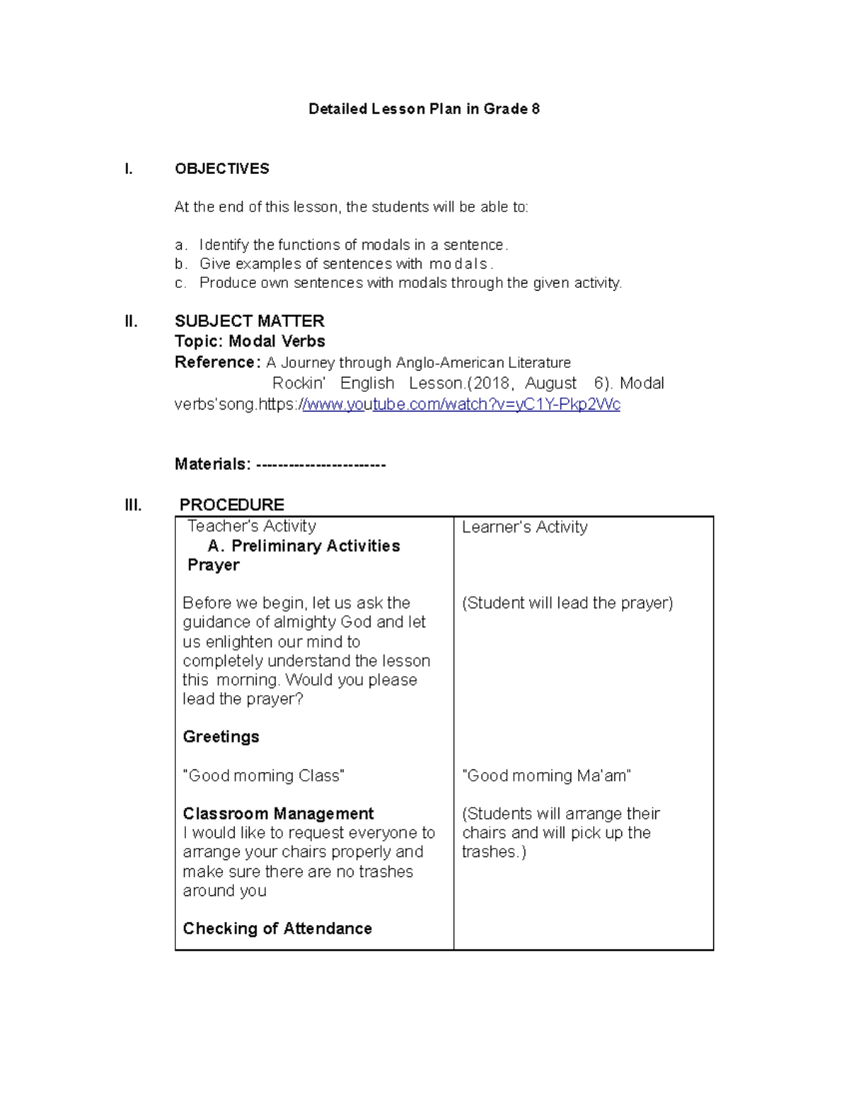 Modal-Verbs - THIS LESSON PLAN IS TO HELP STUDENT TO MAKE LESSON PLAN ...