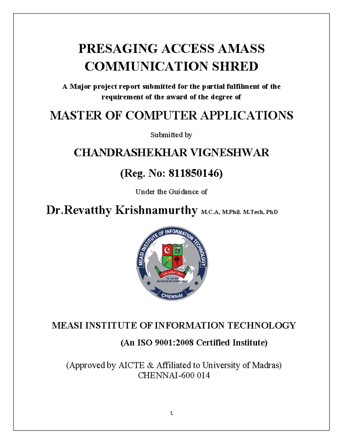Python min project - PRESAGING ACCESS AMASS COMMUNICATION SHRED A Major ...