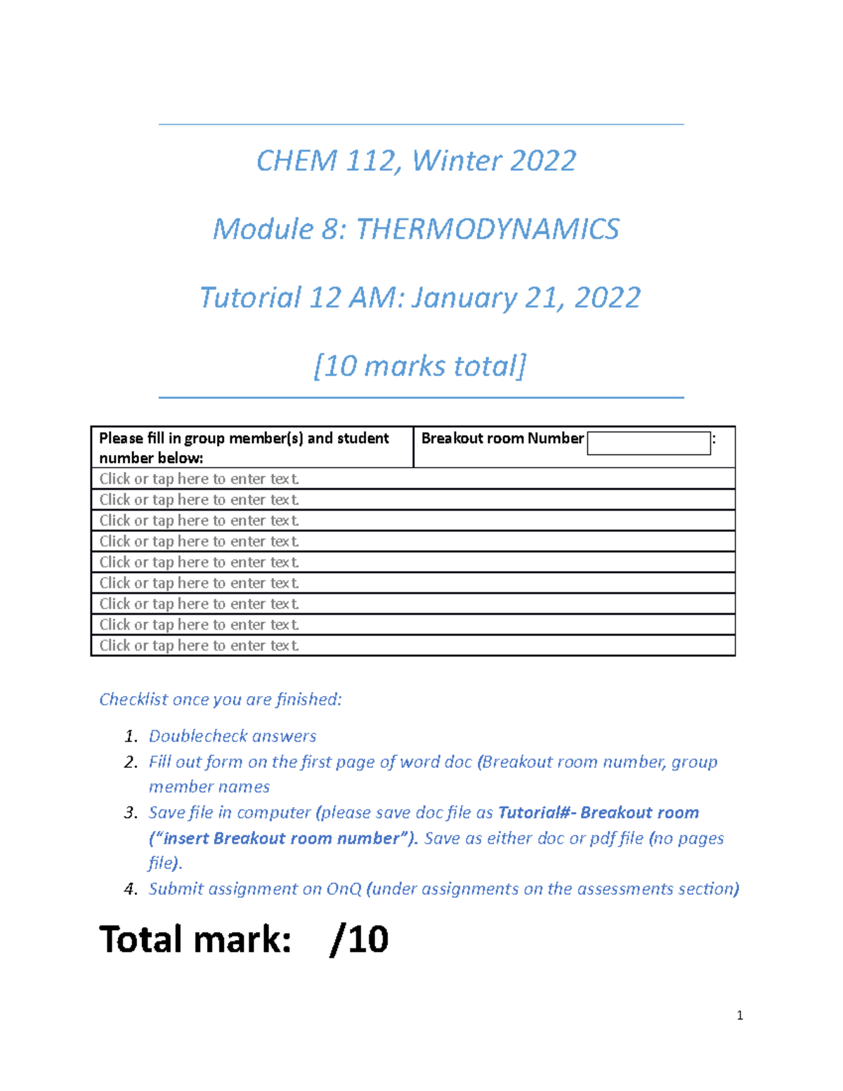 CHEM112 tutorial-W2022-Jan - CHEM 112, Winter 2022 Module 8 ...