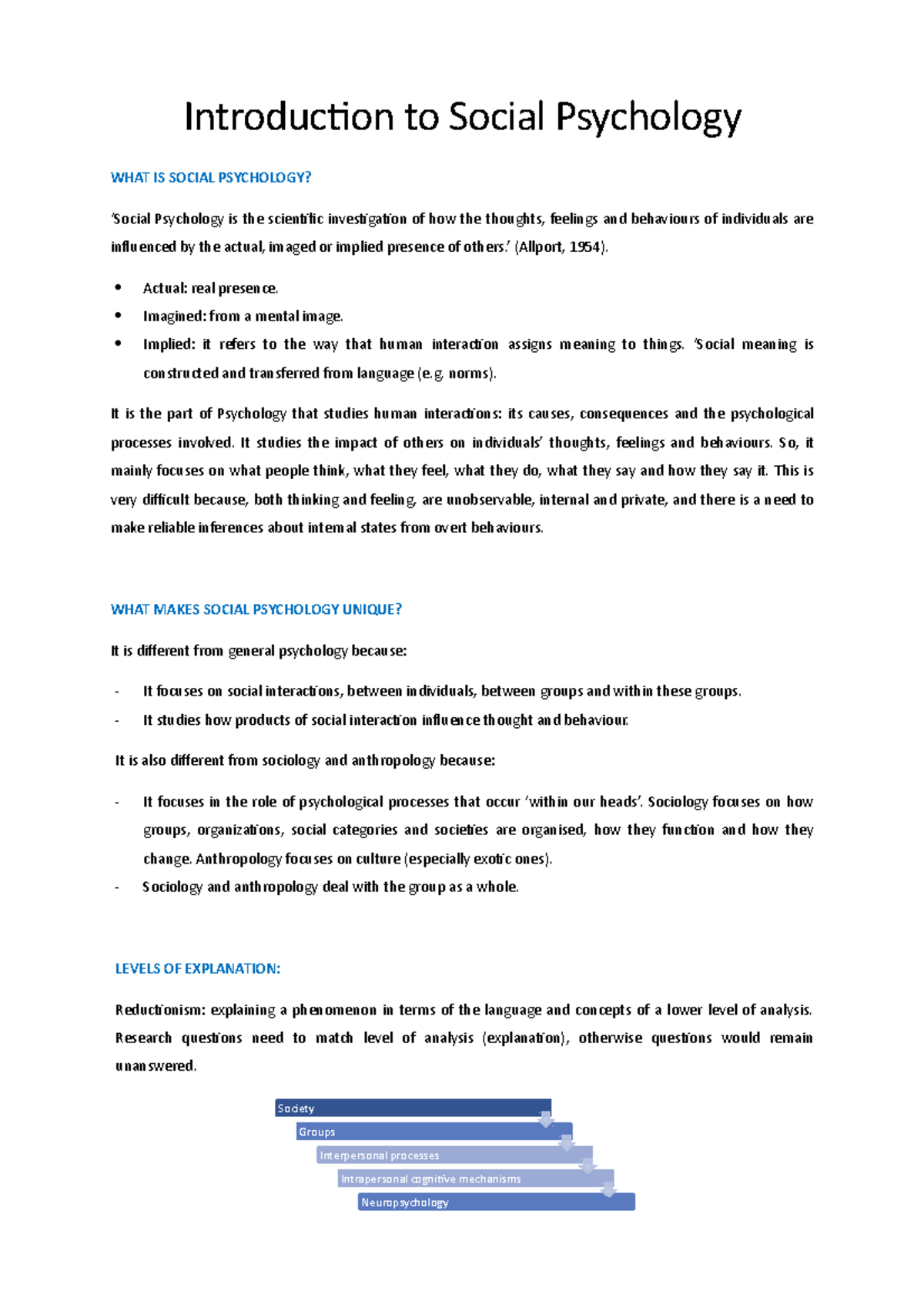 Introduction - Social Psychology - Introduction to Social Psychology ...