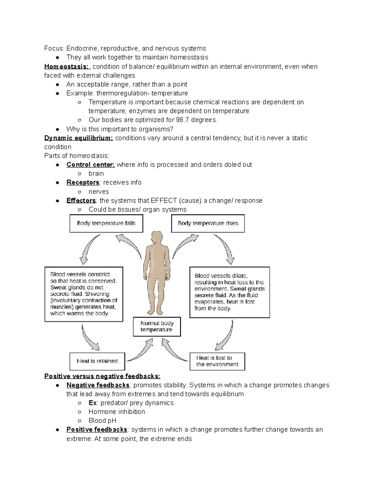 Biol1108 test 3 - Lecture notes 3 - Focus: Endocrine, reproductive, and ...