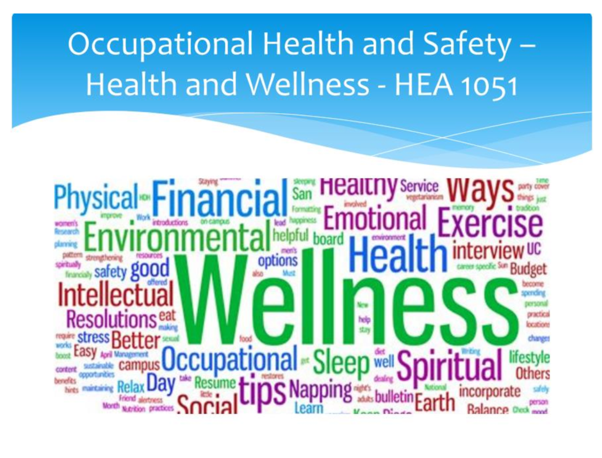 Lesson 2 all about health - Assignment #1 Due Jan 25th – 11:59 pm Week ...