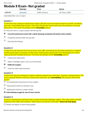 Capstone Module 10 Exam -Not Graded - Module 10 Exam -Not graded ...