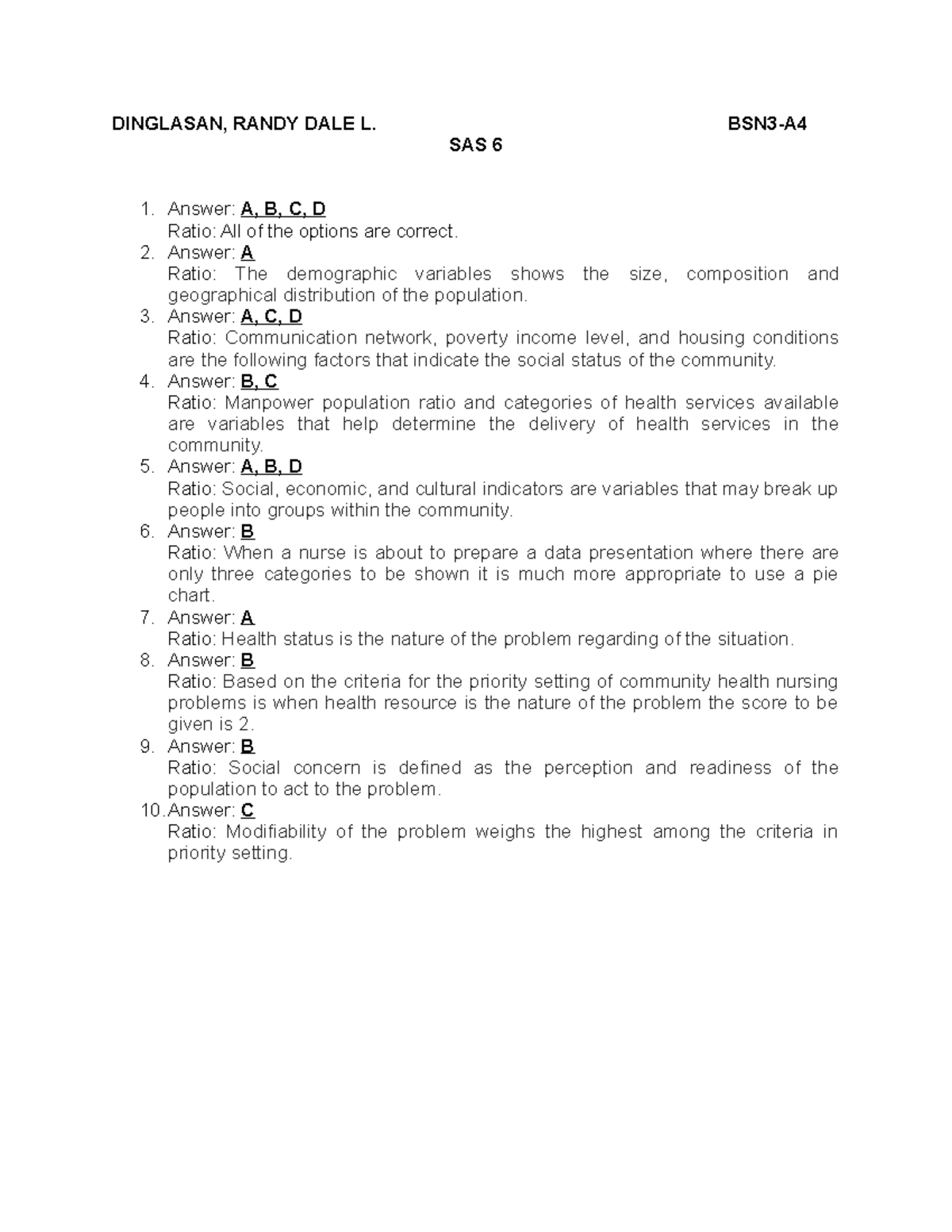 Dinglasan - SAS 6 - sfdfdsfdfd - DINGLASAN, RANDY DALE L. BSN3-A SAS 6 ...