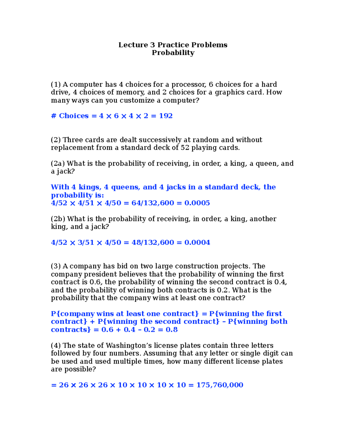 Lecture 3 Practice Problems-Solutions - Lecture 3 Practice Problems ...