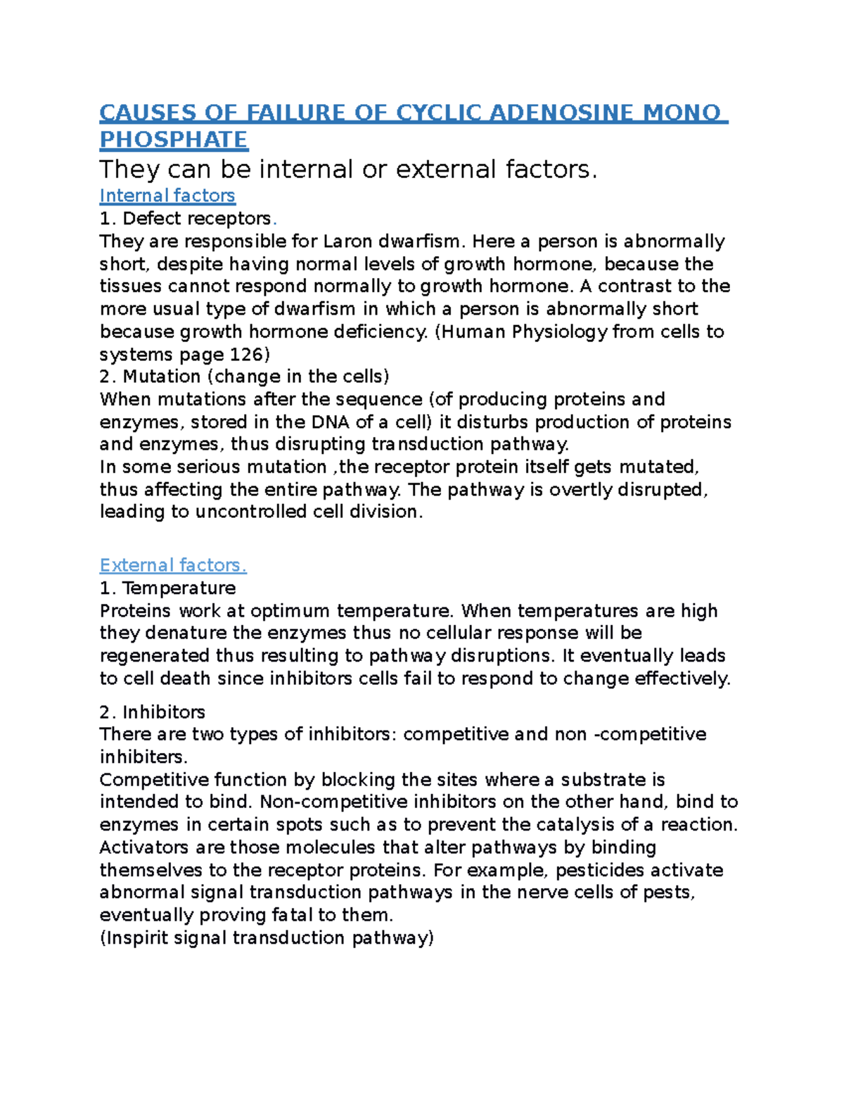 Causes OF Failure OF Cyclic Adenosine MONO Phosphate - CAUSES OF ...
