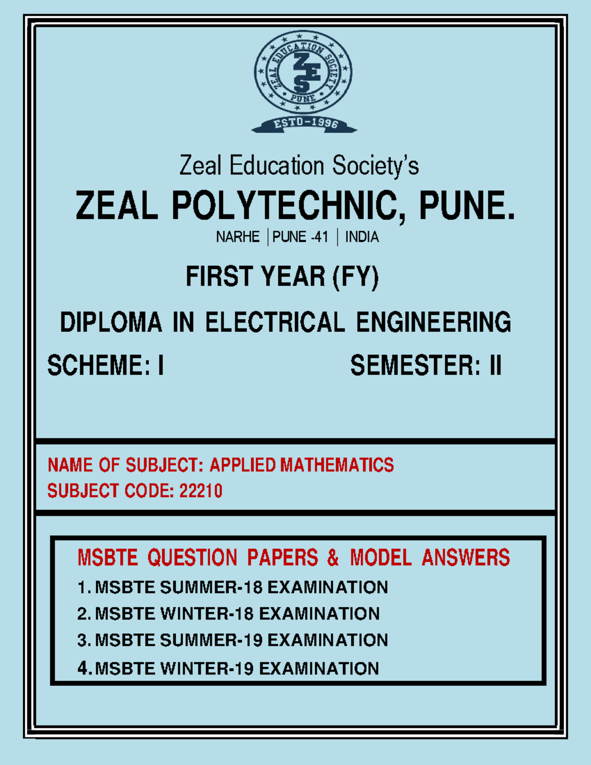 FY EE SEM II AME 22210 QP Model Answers - MSBTE QUESTION PAPERS & MODEL ...