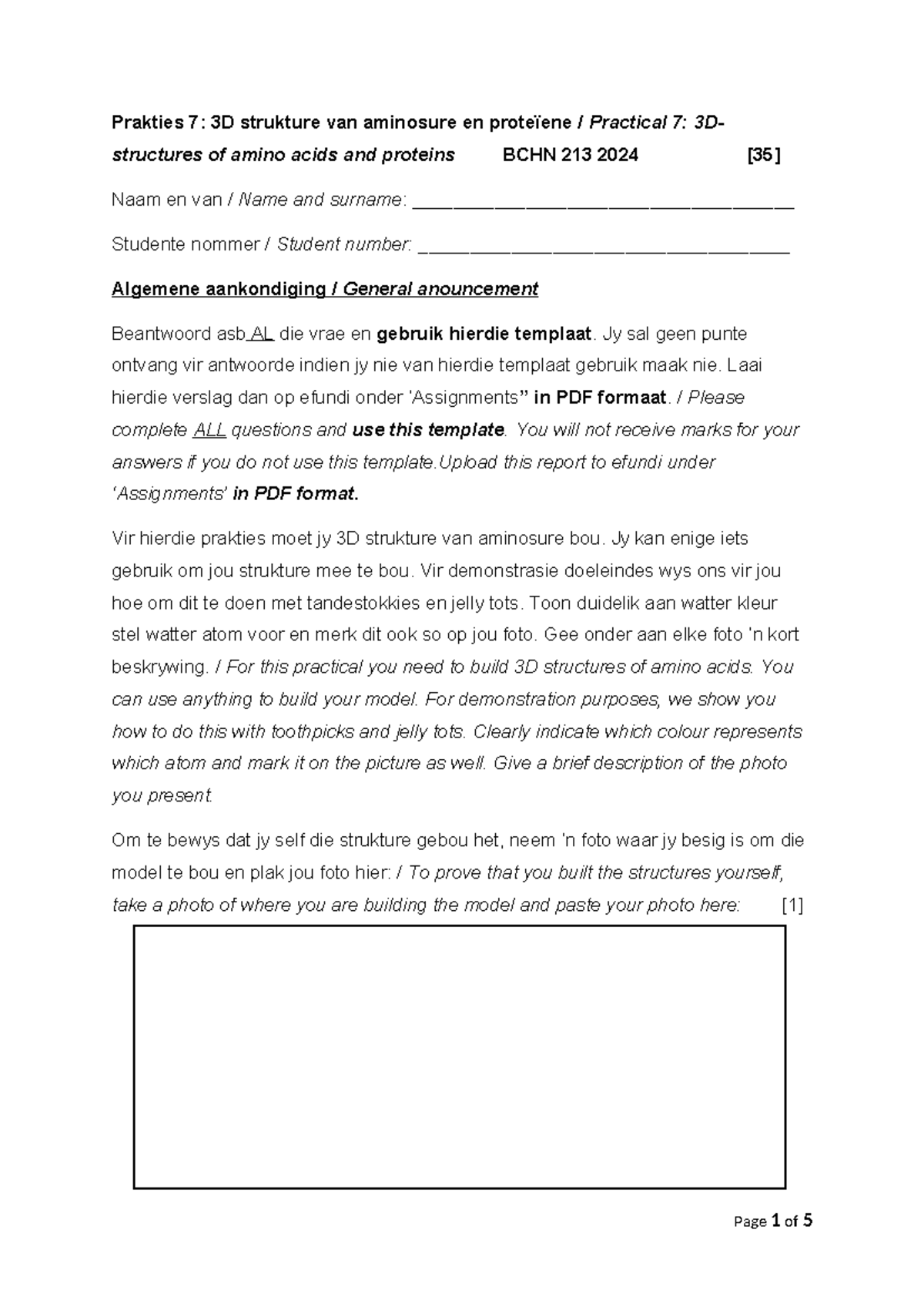 Practical 7 Assignment Template 2024 - Prakties 7: 3D strukture van ...