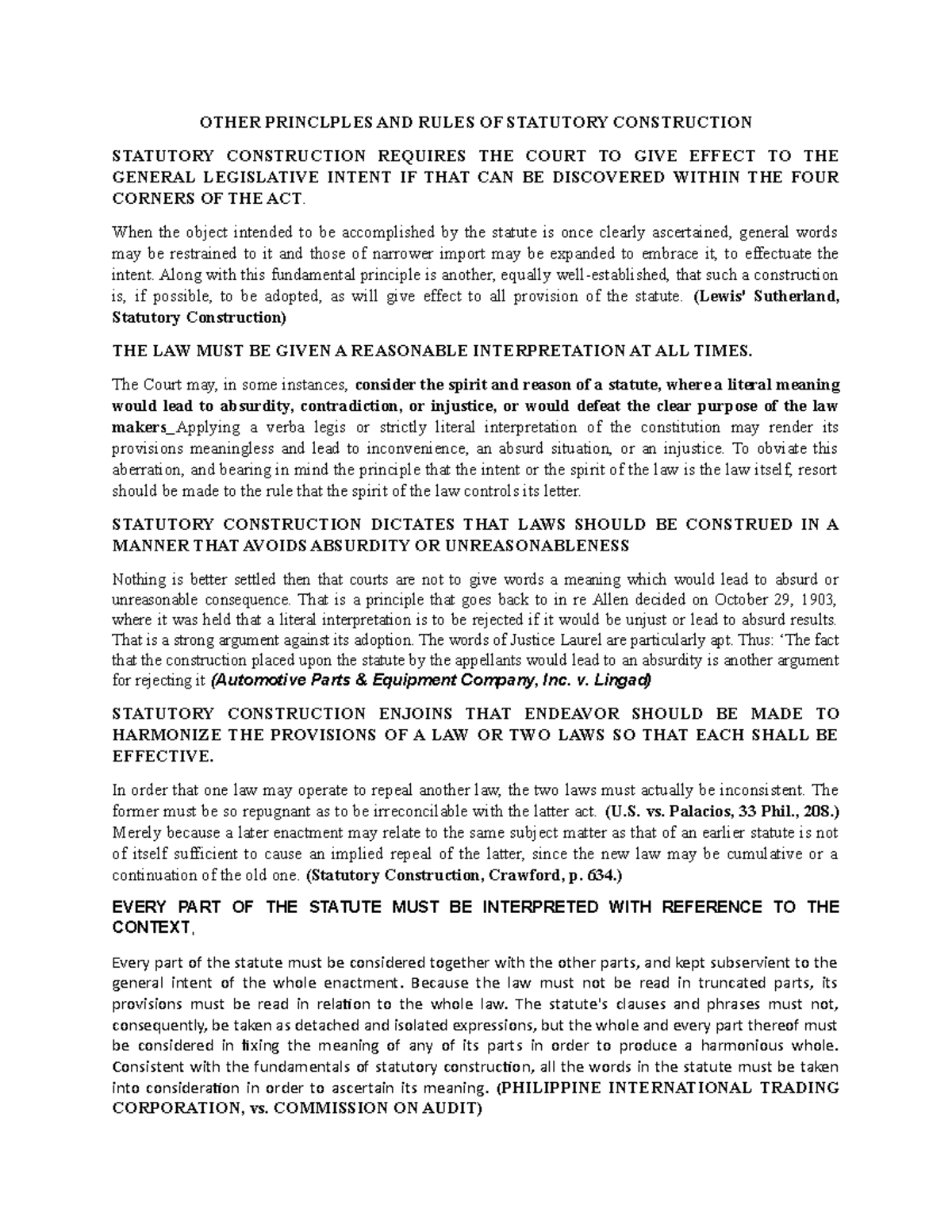 Statscon - dddd - OTHER PRINCLPLES AND RULES OF STATUTORY CONSTRUCTION ...