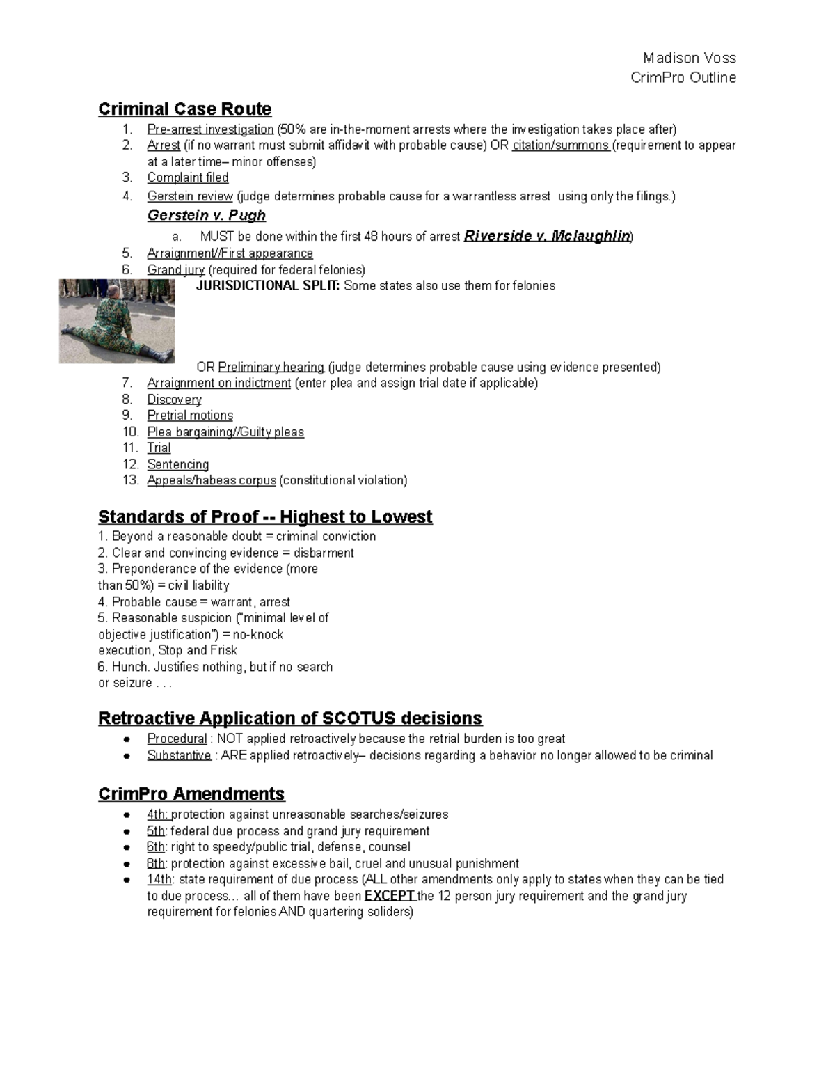 Crim Pro Outline: Lett - Madison Voss CrimPro Outline Criminal Case ...