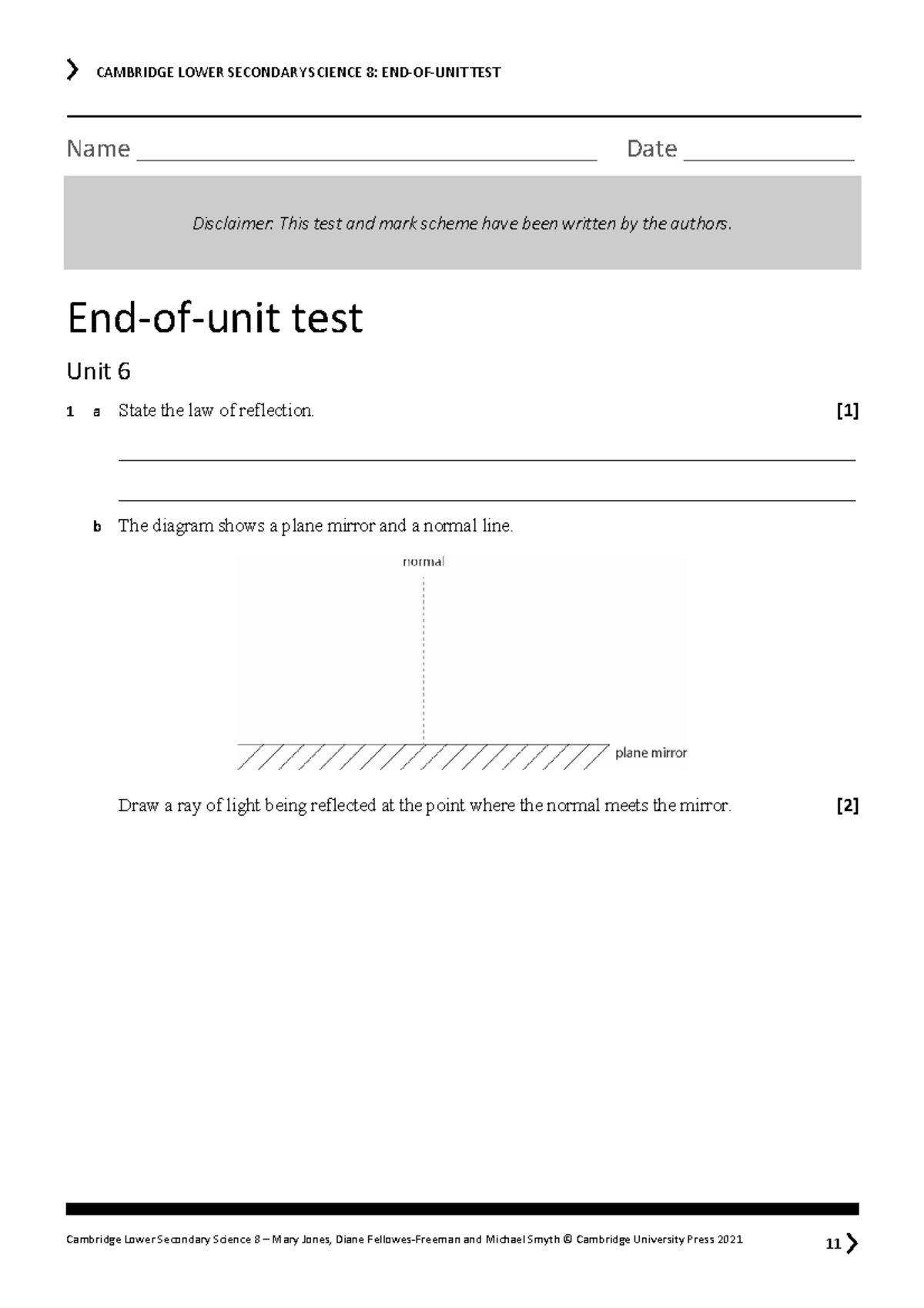 S8 End-of-Unit 6 Test - It's just assignments - CAMBRIDGE LOWER ...
