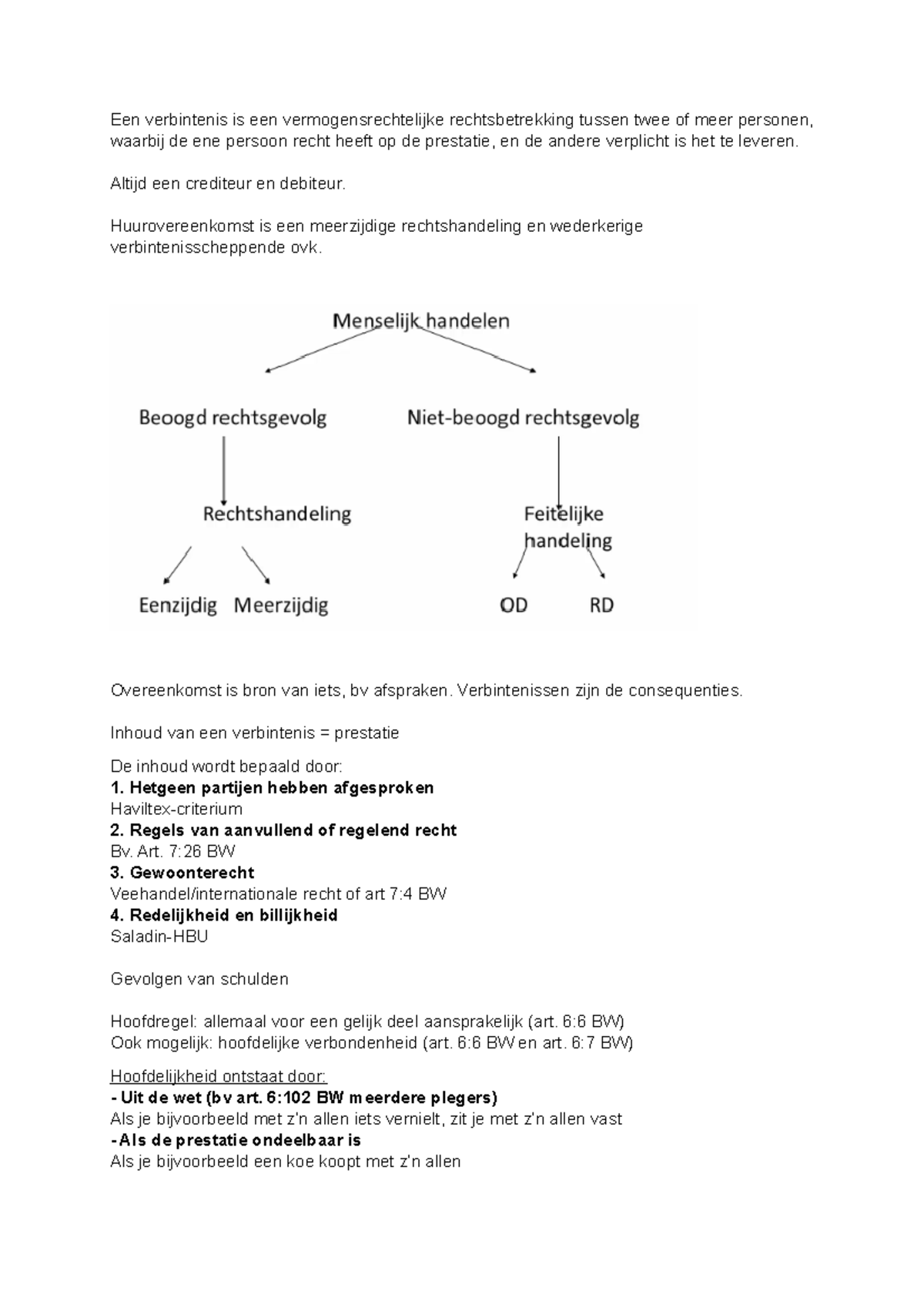 Aantekeningen college verbintenis en nakoming - Een verbintenis is een ...