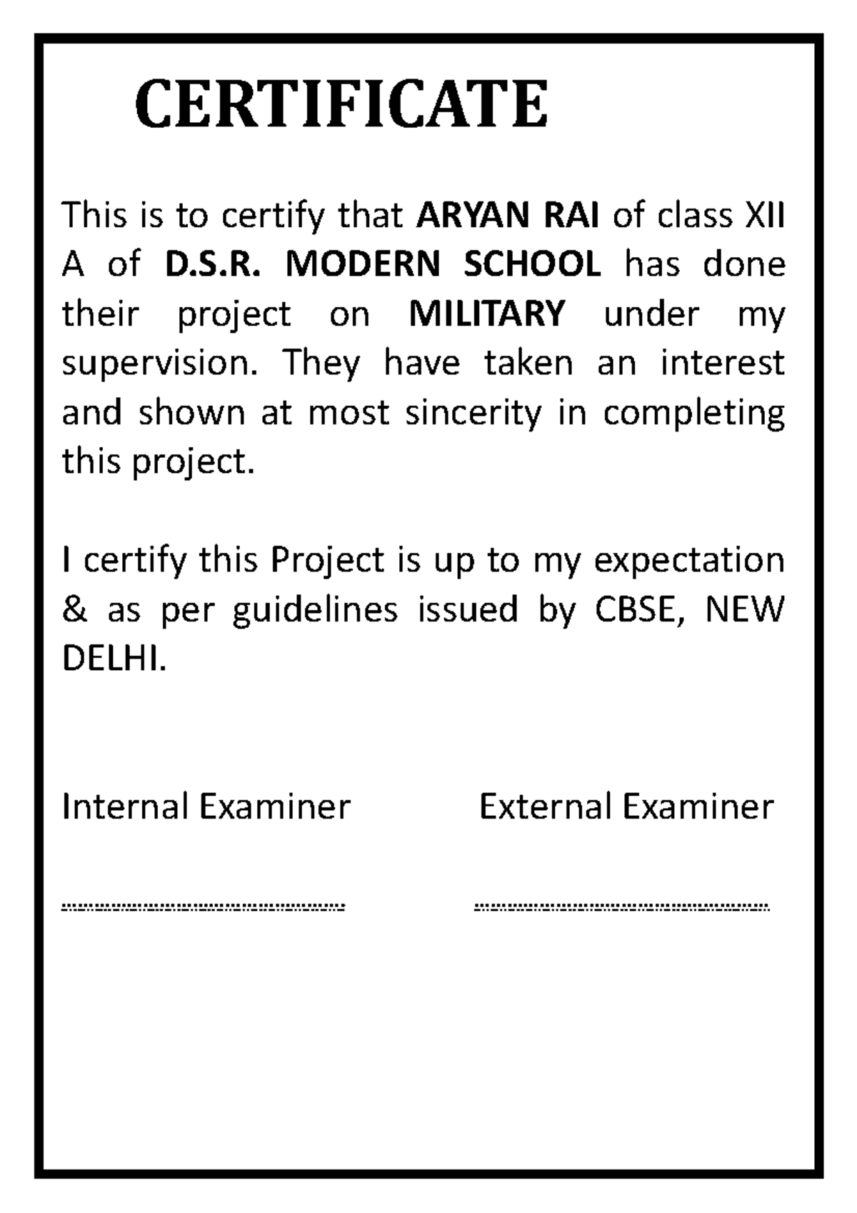 Aryan project doc - CERTIFICATE This is to certify that ARYAN RAI of ...