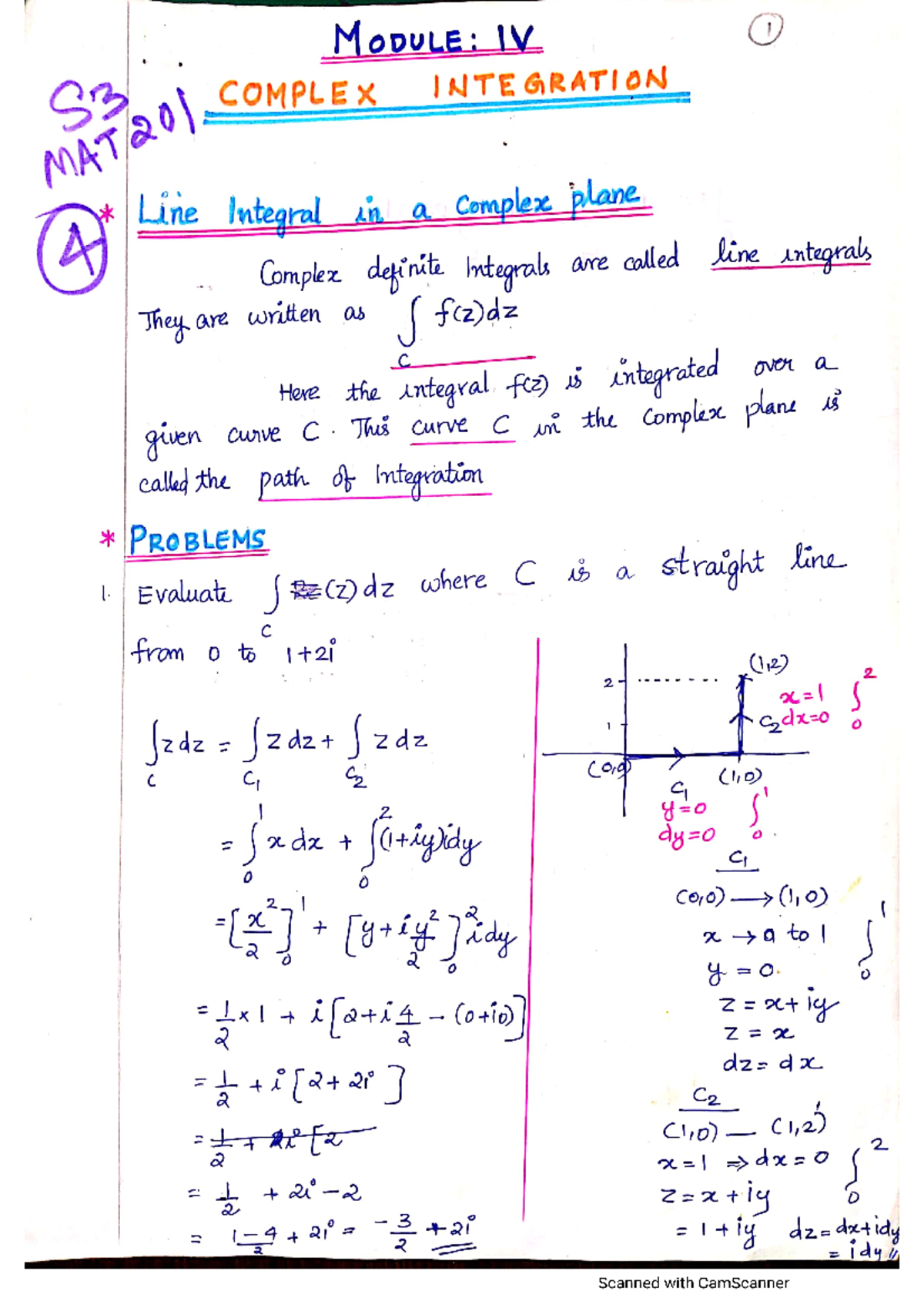 Complex integration, module 4 - Partial Differential Equation And ...