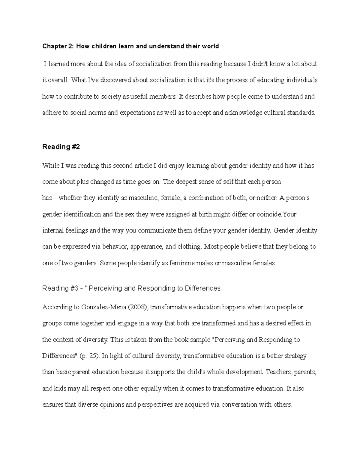 Cad - Child and adolescent assignment - Chapter 2: How children learn ...