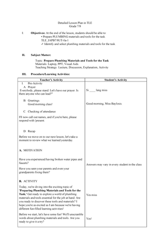 Week 1 - module - Learning Objectives: In this lesson, the students are ...